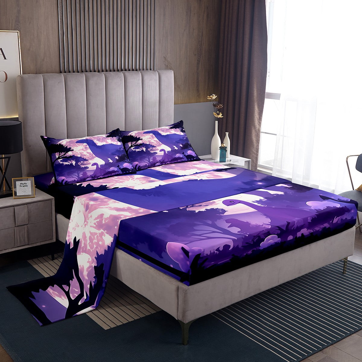 Cartoon Dinosaur Sheet Set For Boys Girls 3D Dino Print Bed Sheets Set ...