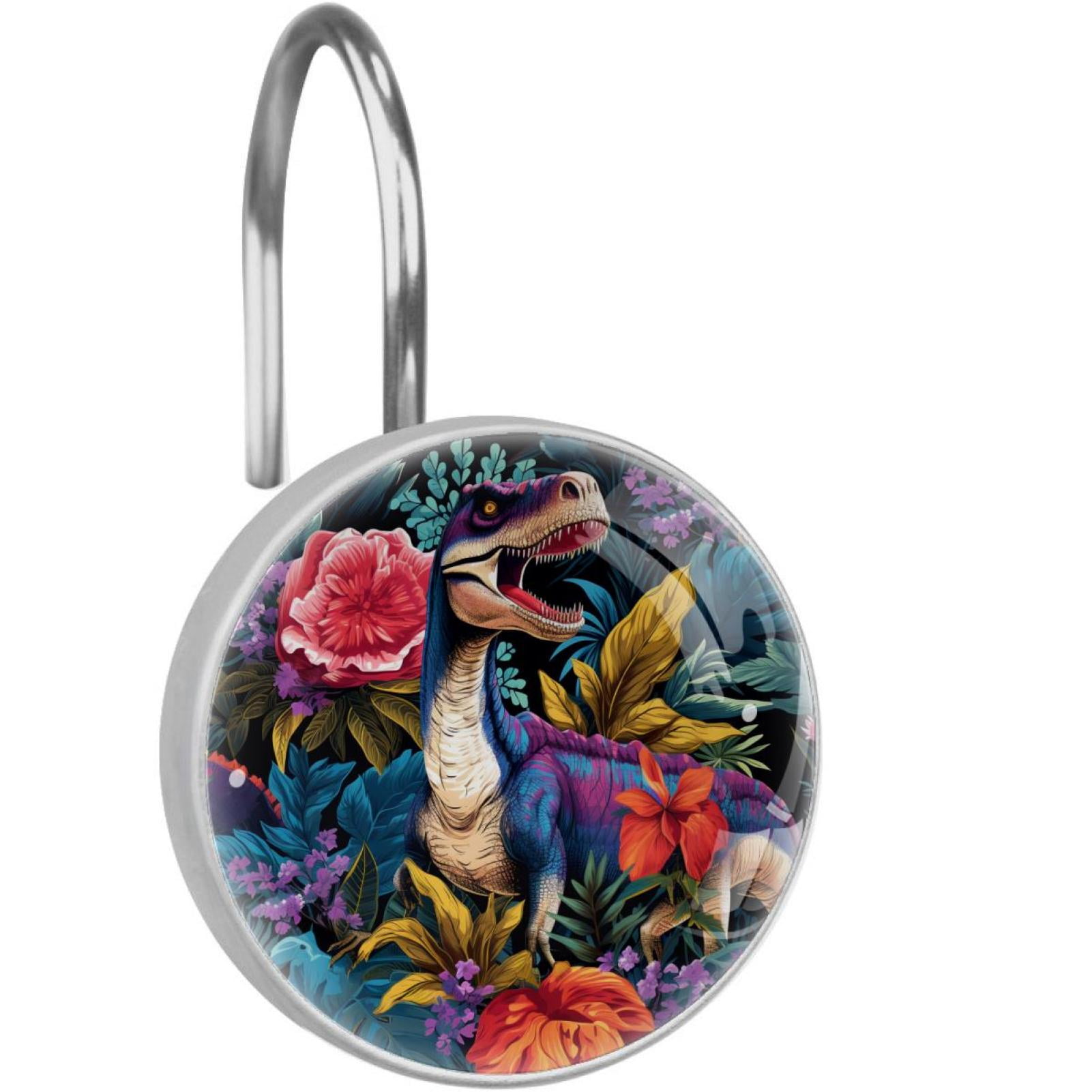 Cartoon Dinosaur Shower Curtain Hooks （Set of 12） for Home Hotel Shower ...