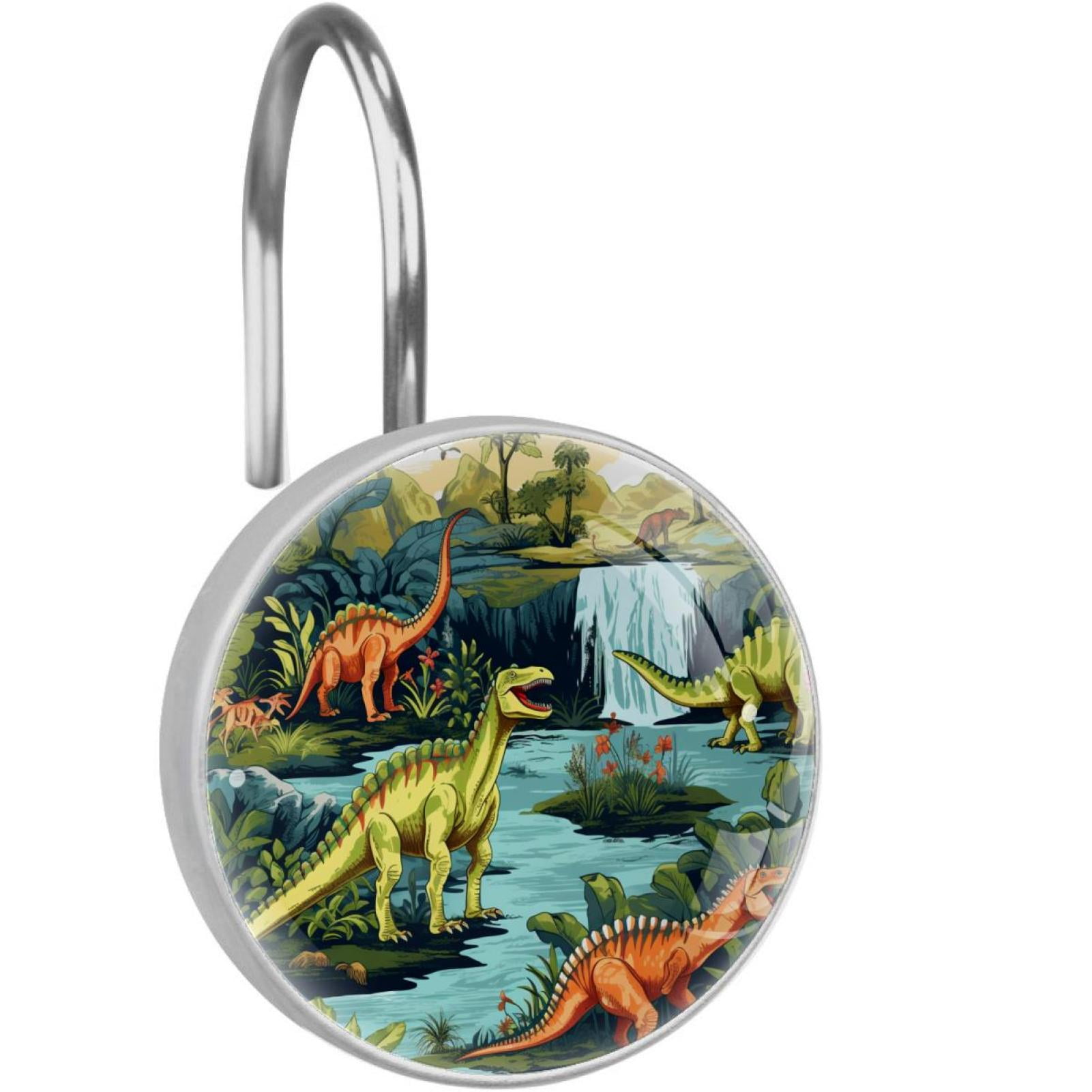 Cartoon Dinosaur Shower Curtain Hooks （Set of 12） for Home Hotel Shower ...