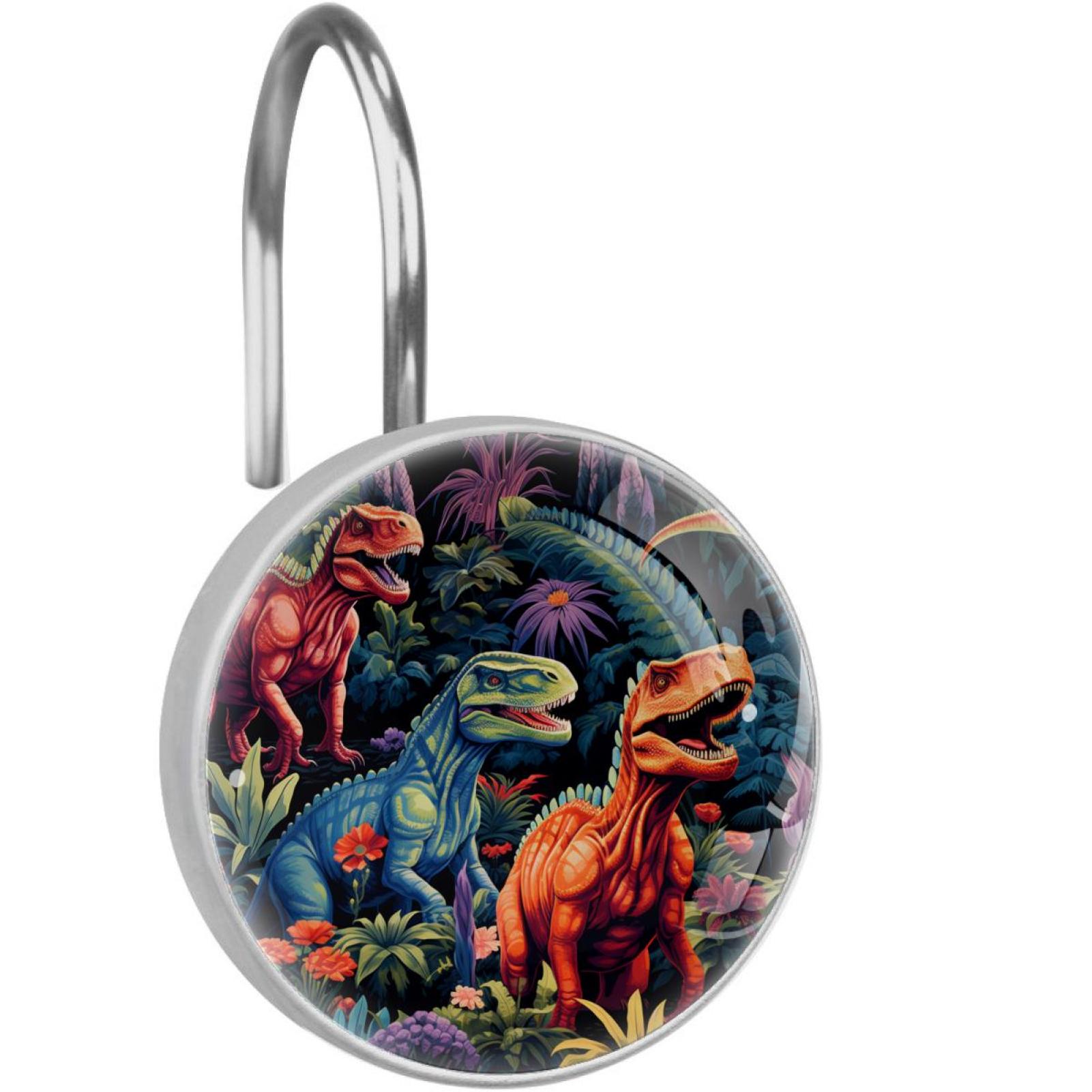 Cartoon Dinosaur Shower Curtain Hooks （Set of 12） for Home Hotel Shower ...
