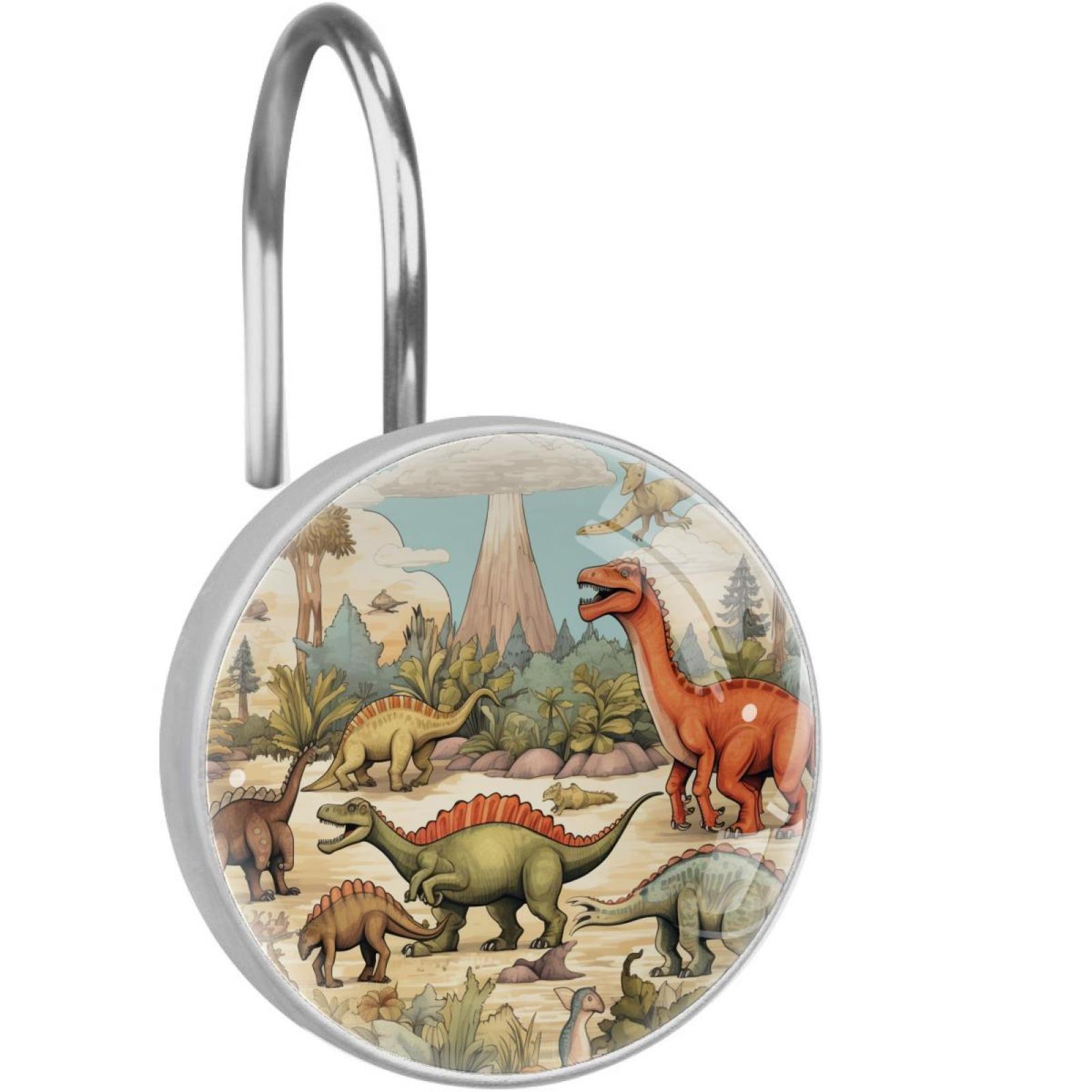 Cartoon Dinosaur Shower Curtain Hooks （Set of 12） for Home Hotel Shower ...