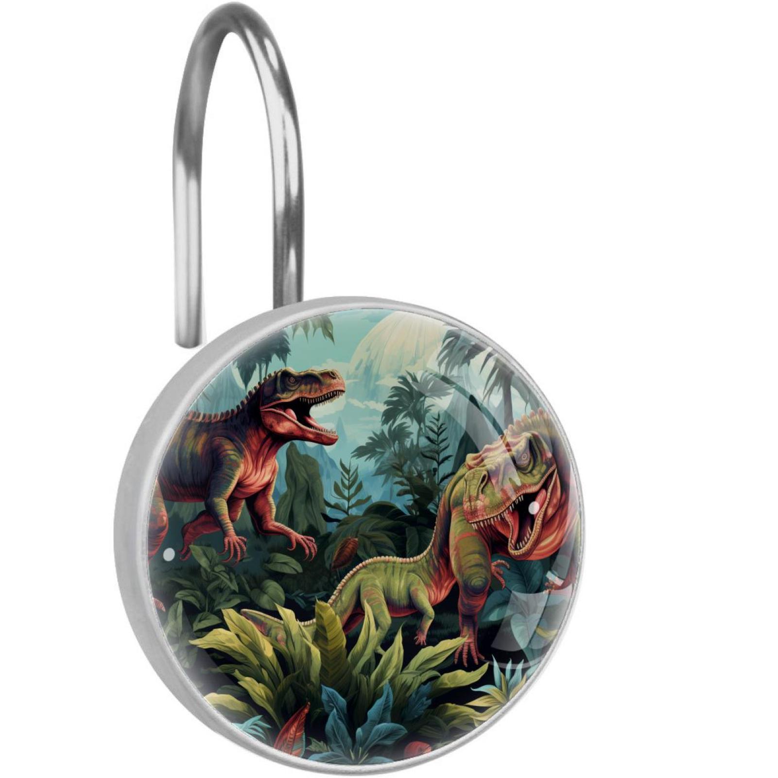 Cartoon Dinosaur Shower Curtain Hooks （Set of 12） for Home Hotel Shower ...