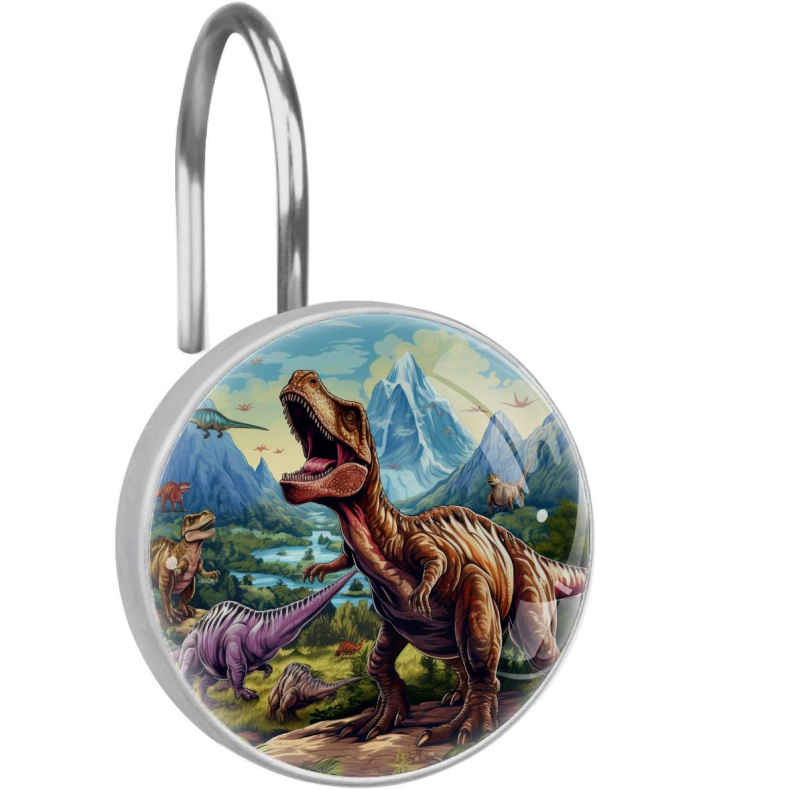 Cartoon Dinosaur Shower Curtain Hooks （Set of 12） for Home Hotel Shower ...