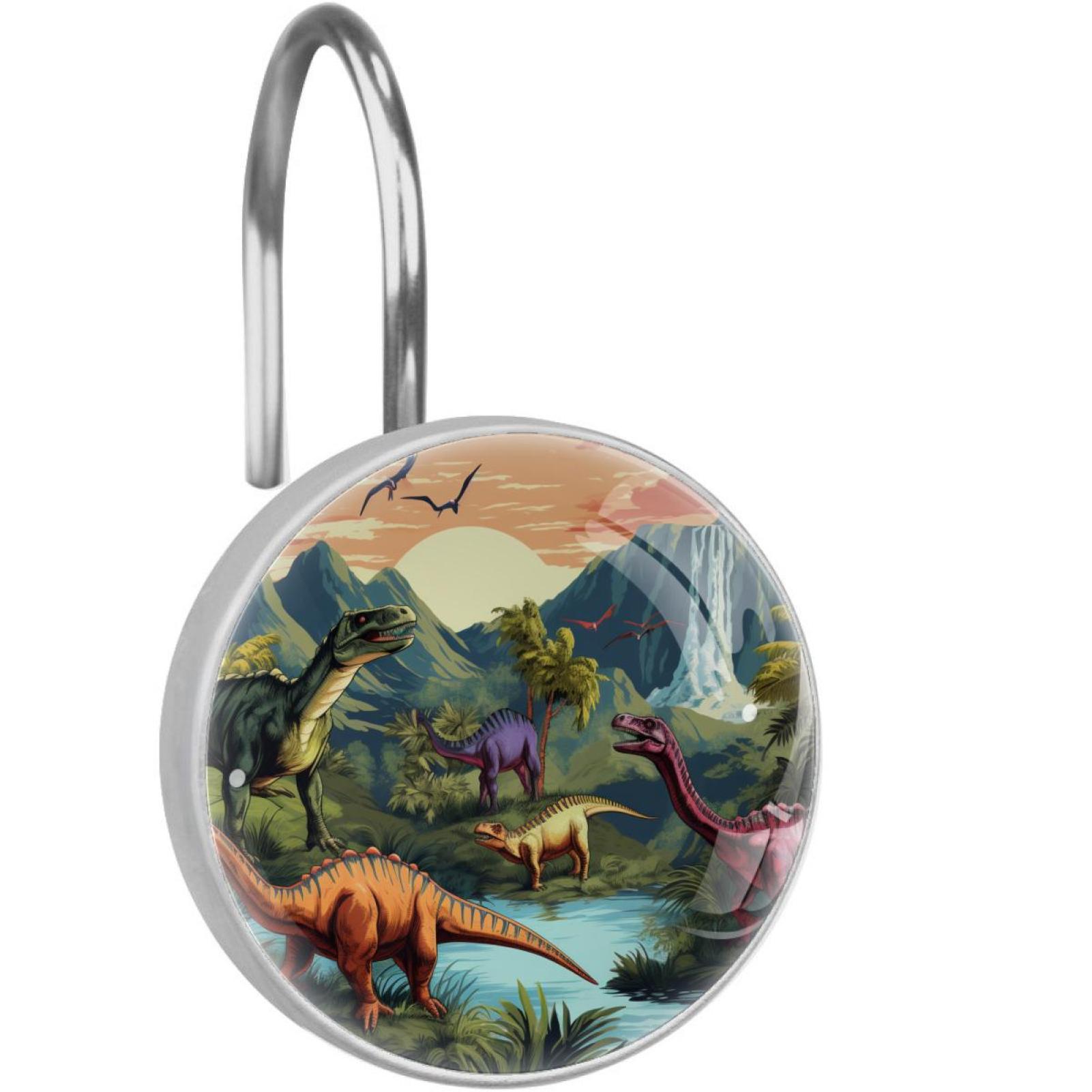 Cartoon Dinosaur Shower Curtain Hooks （Set of 12） for Home Hotel Shower ...
