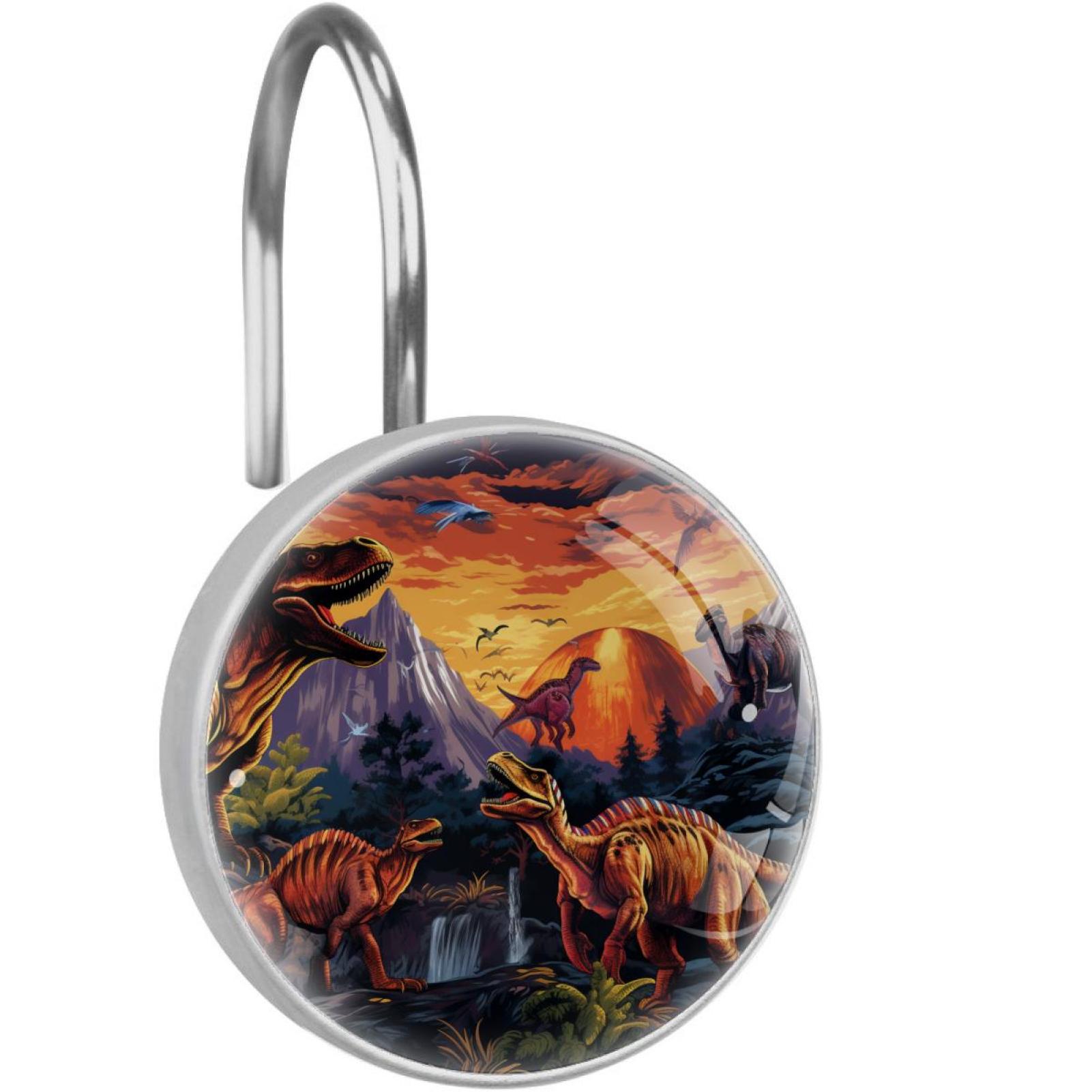 Cartoon Dinosaur Shower Curtain Hooks （Set of 12） for Home Hotel Shower ...