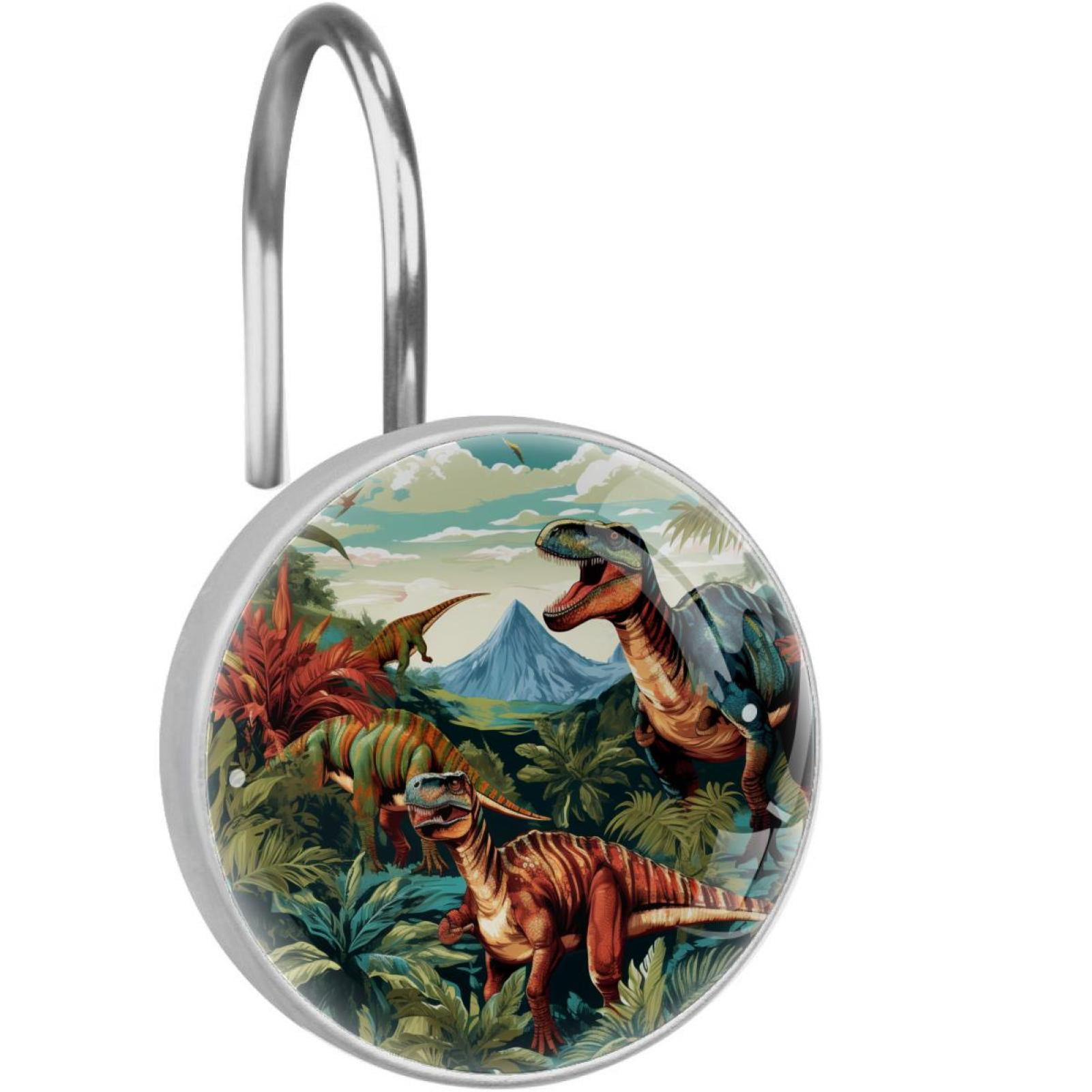 Cartoon Dinosaur Shower Curtain Hooks （Set of 12） for Home Hotel Shower ...