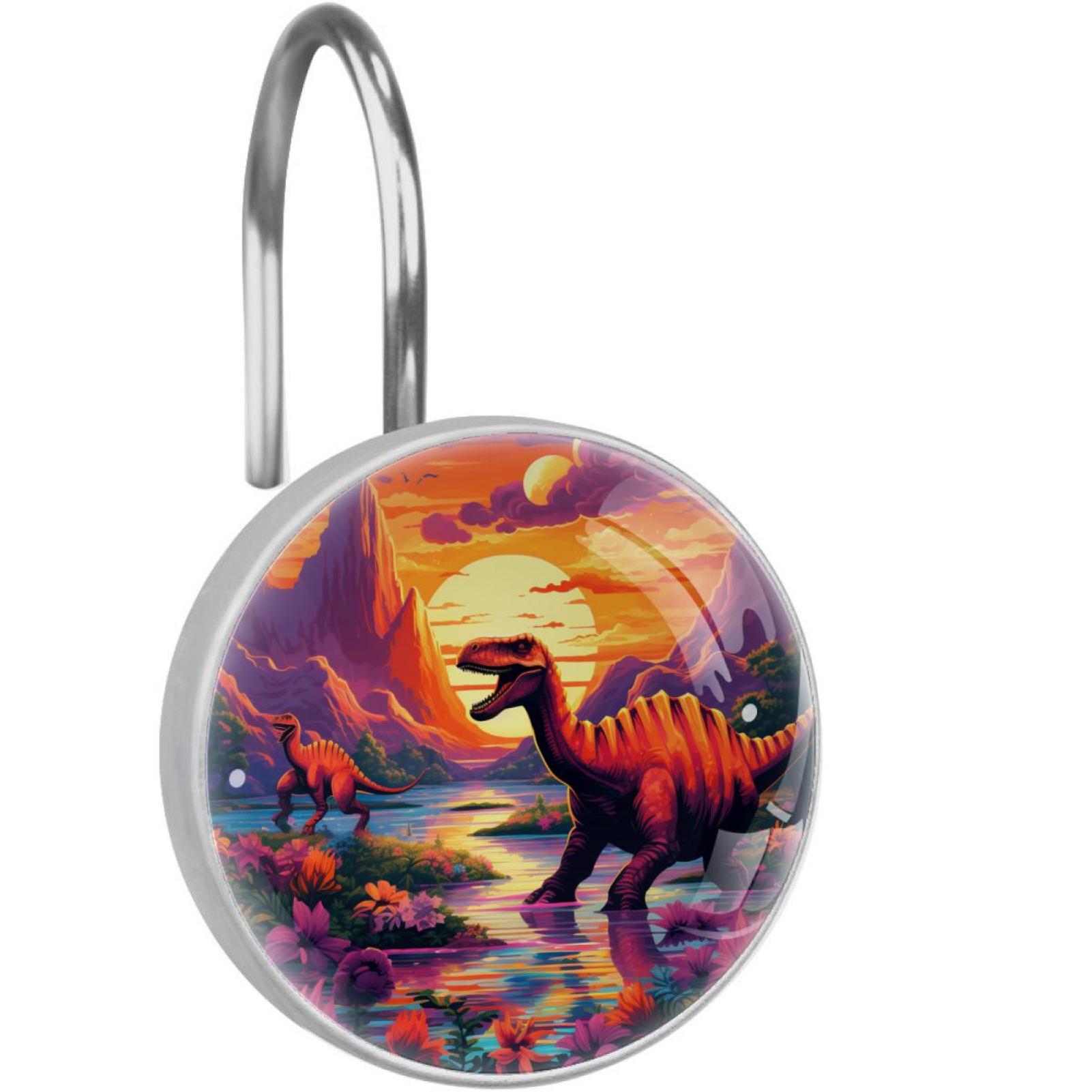 Cartoon Dinosaur Shower Curtain Hooks （Set of 12） for Home Hotel Shower ...