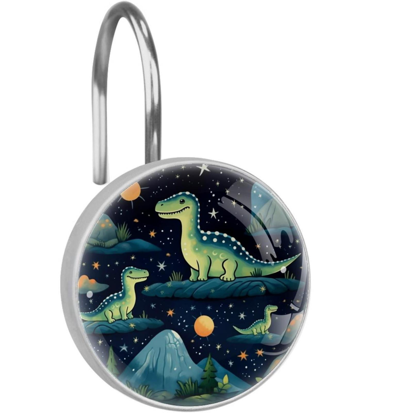 Cartoon Dinosaur Shower Curtain Hooks （Set of 12） for Home Hotel Shower ...