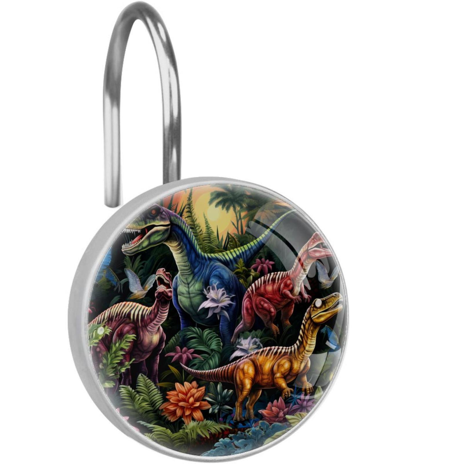 Cartoon Dinosaur Shower Curtain Hooks （Set of 12） for Home Hotel Shower ...