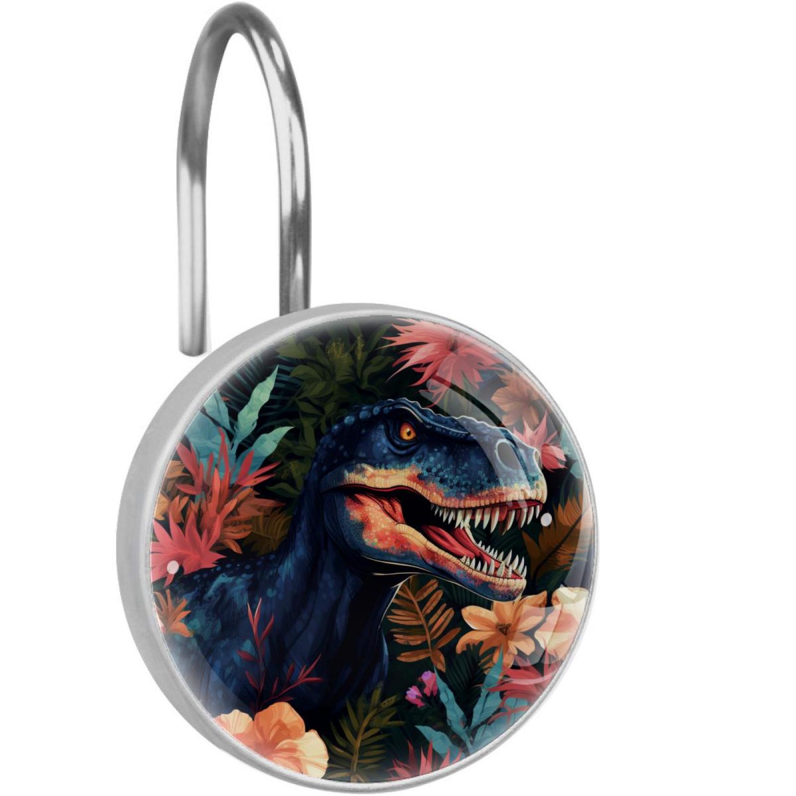 Cartoon Dinosaur Shower Curtain Hooks （Set of 12） for Home Hotel Shower ...