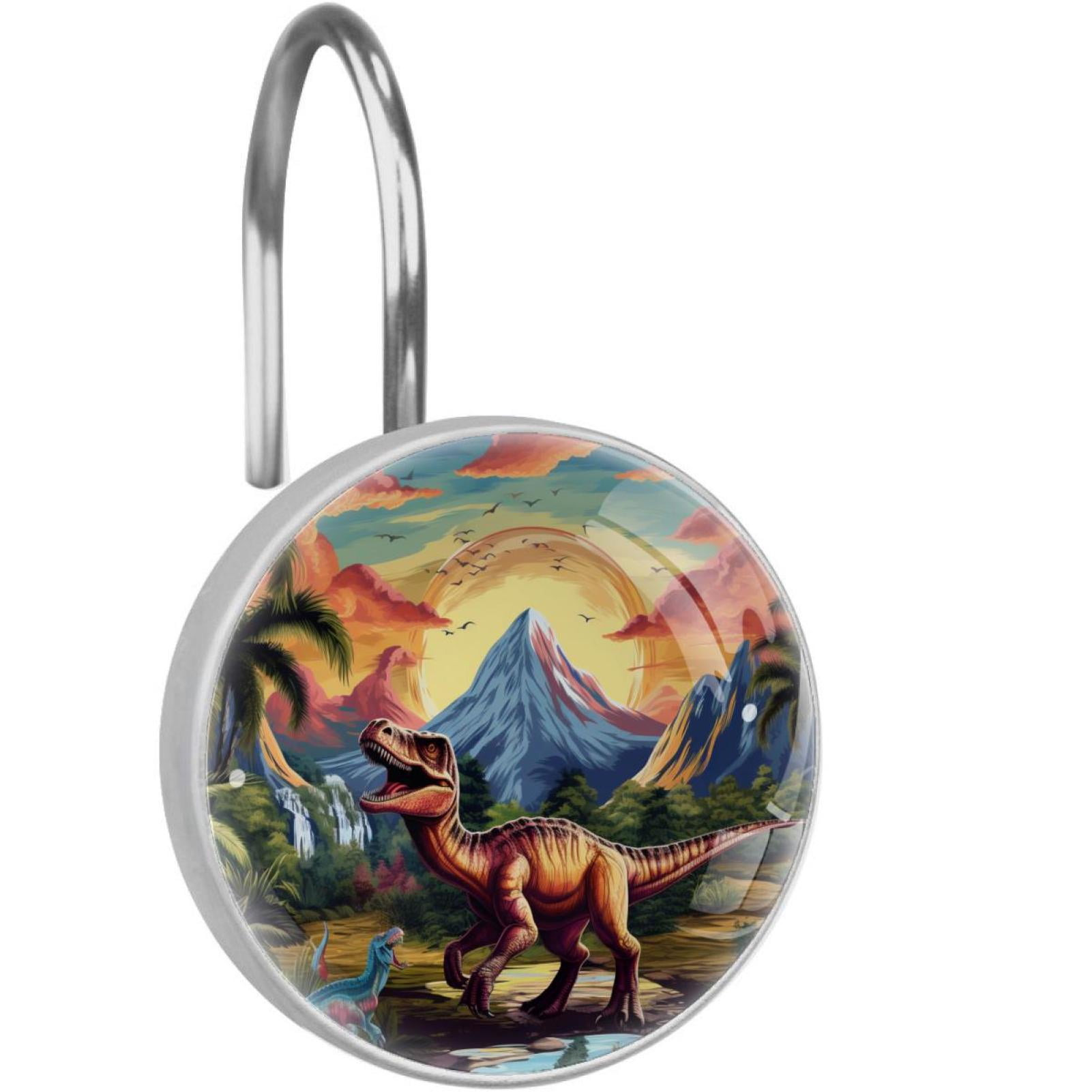 Cartoon Dinosaur Shower Curtain Hooks （Set of 12） for Home Hotel Shower ...