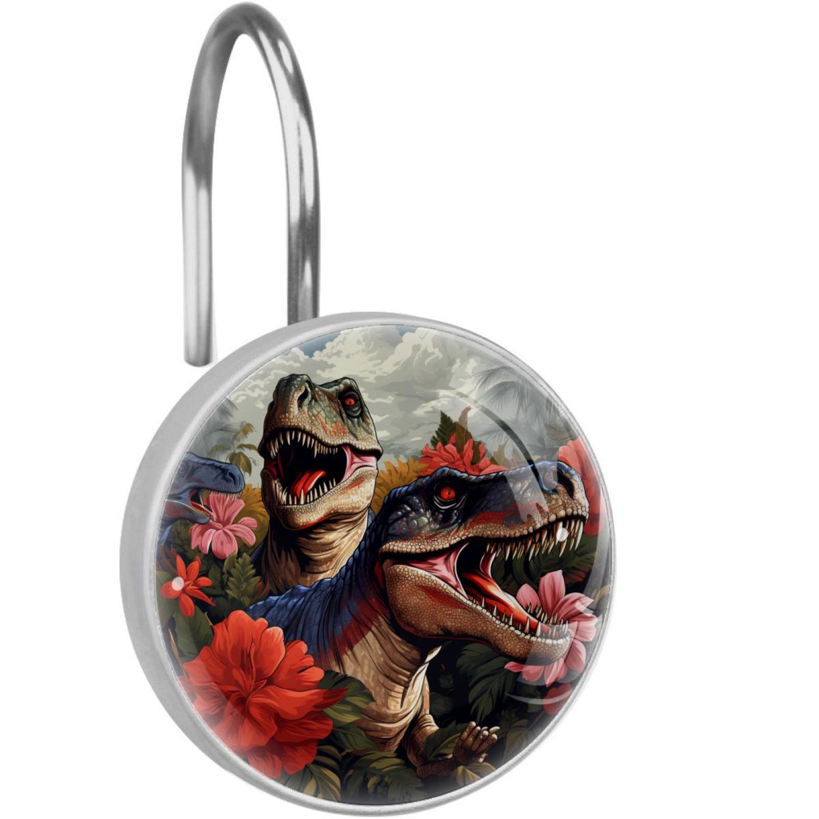 Cartoon Dinosaur Shower Curtain Hooks （Set of 12） for Home Hotel Shower ...
