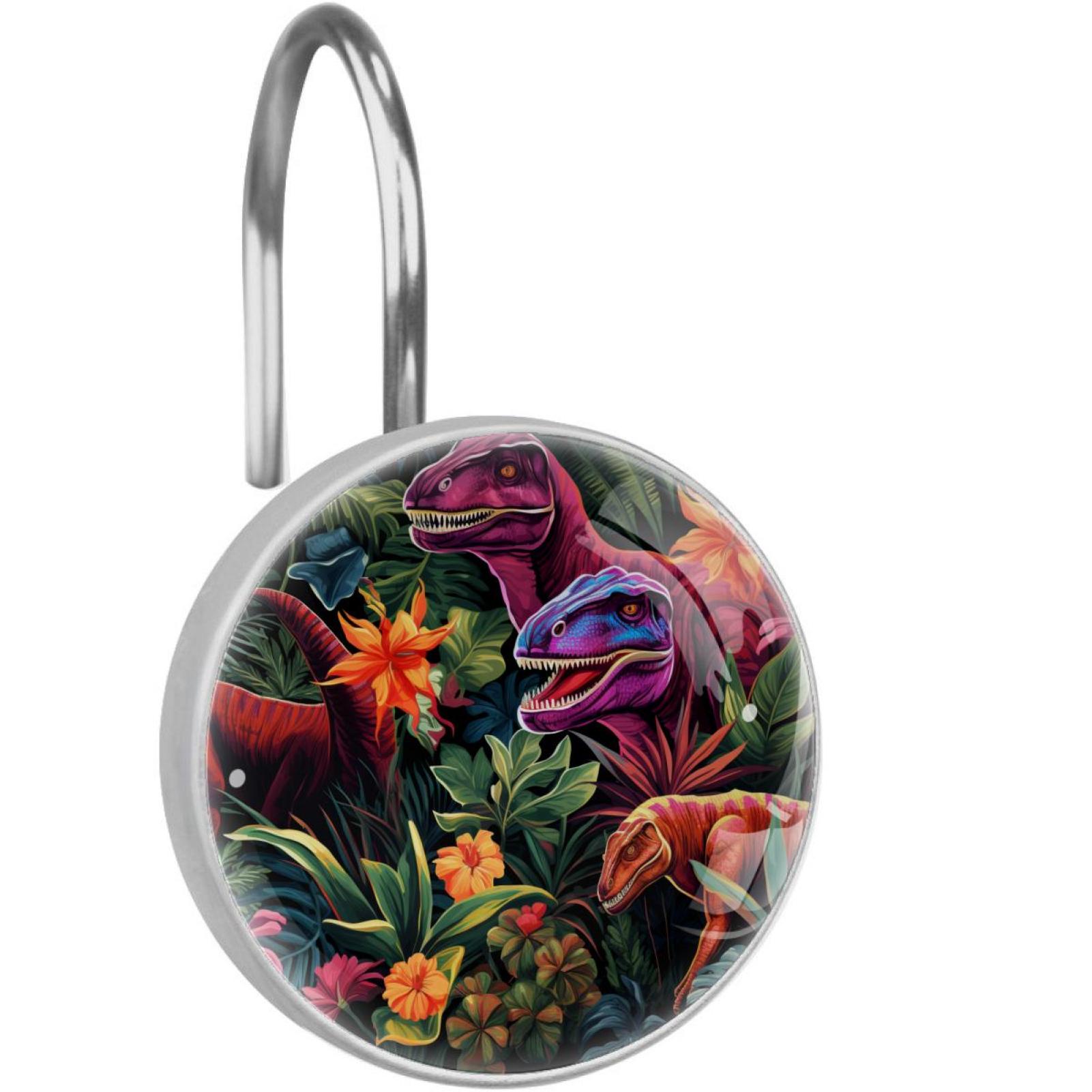 Cartoon Dinosaur Shower Curtain Hooks （Set of 12） for Home Hotel Shower ...