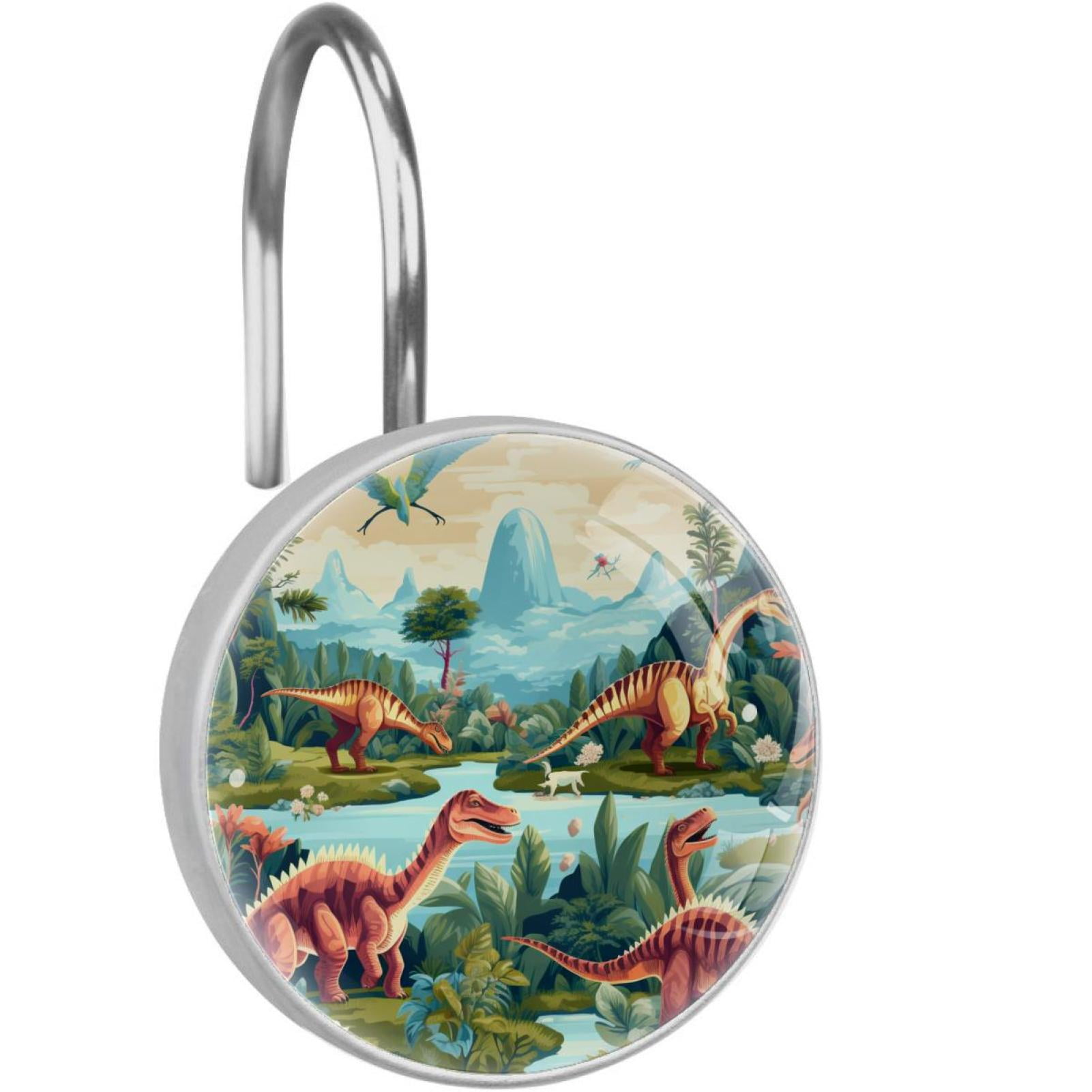Cartoon Dinosaur Shower Curtain Hooks （Set of 12） for Home Hotel Shower ...