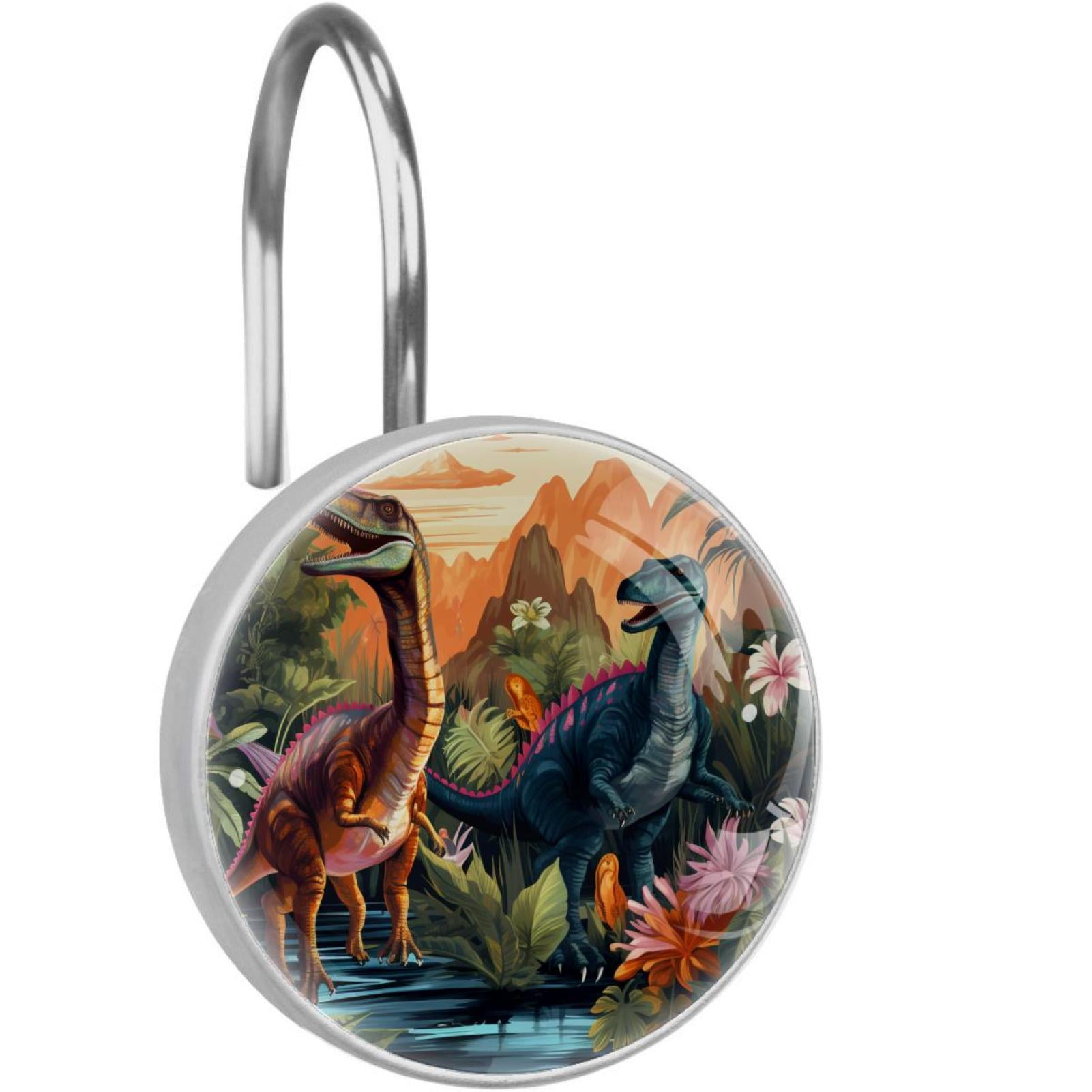 Cartoon Dinosaur Shower Curtain Hooks （Set of 12） for Home Hotel Shower ...