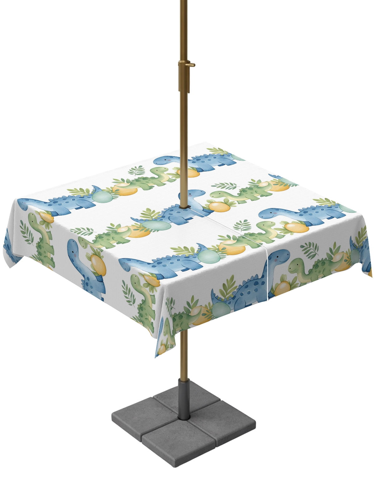 Cartoon Dinosaur Square Outdoor Tablecloth with Umbrella Hole Modern ...