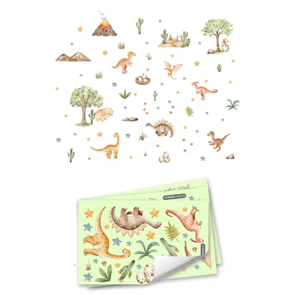 Cartoon Dinosaur Star Glow-In-The-Dark Wall Stickers Bedrooms Children ...