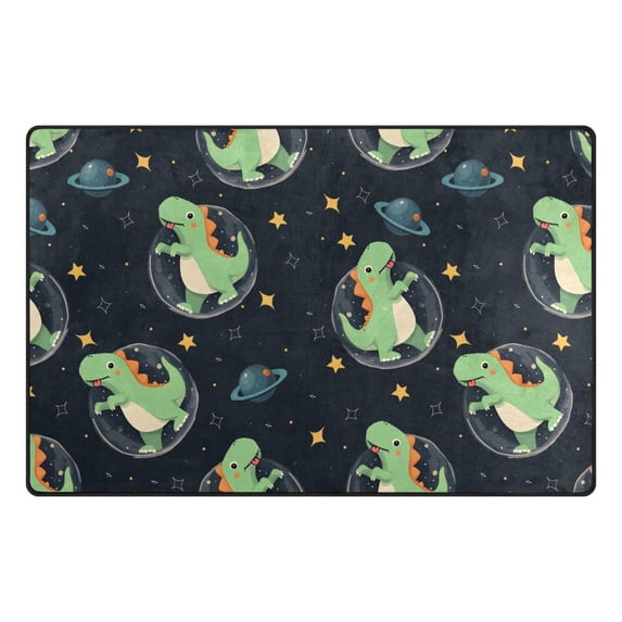 Cartoon Dinosaur Star Pattern Memory Foam Area Rug 60"x39" Non Slip ...