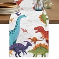 Cartoon Dinosaur Table Runner 72 Inches, Funny Abstract Animals Cute ...