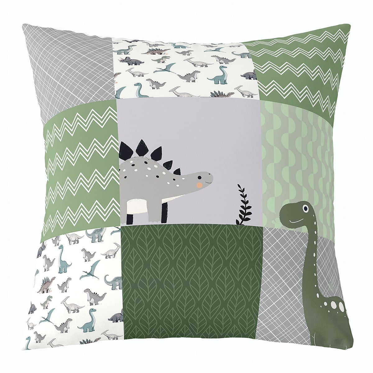 Cartoon Dinosaur Throw Pillow Cover Cute Ancient Wildlife Square ...