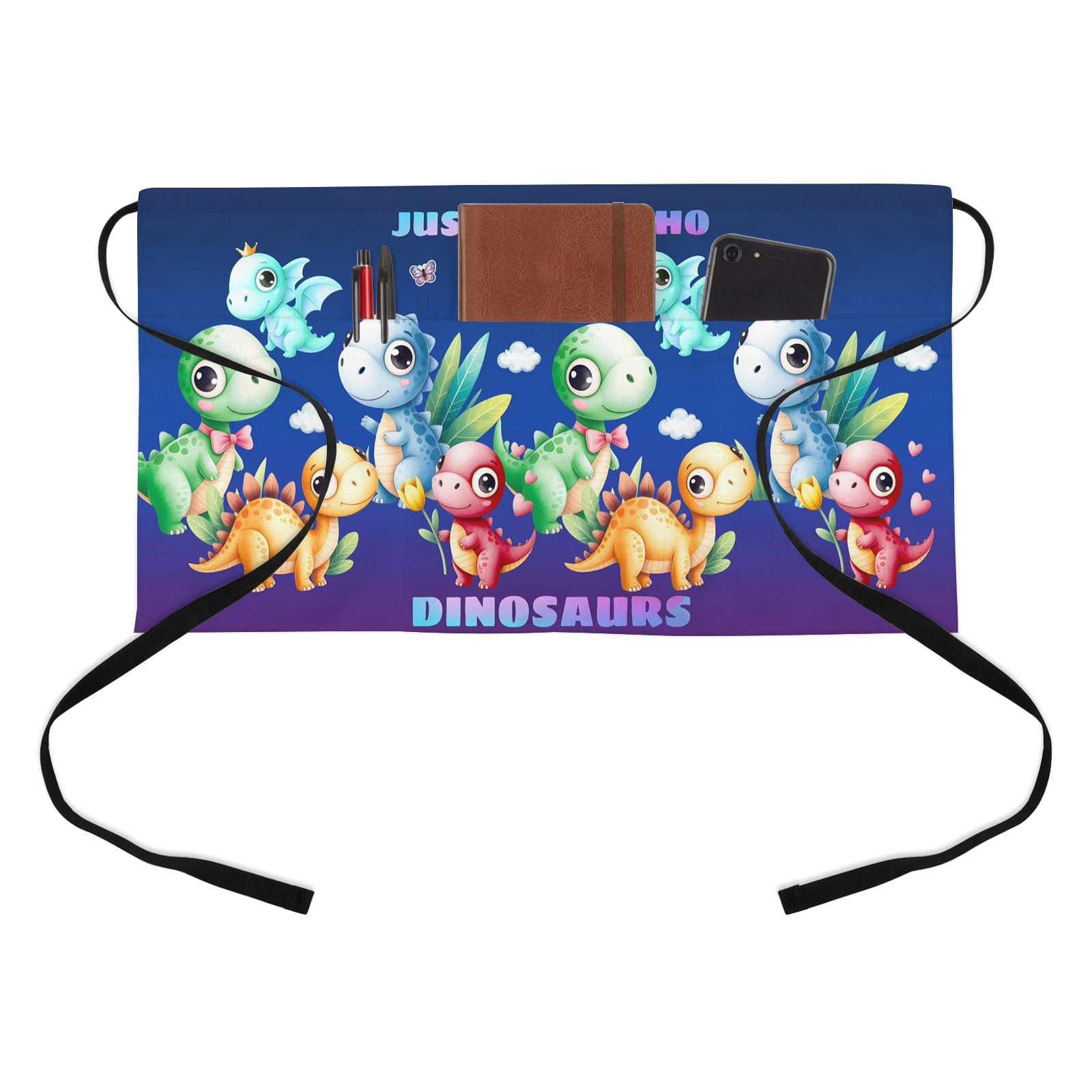 Cartoon Dinosaurs Half Waist Apron Just A Boy Who Loves Dinosaurs ...