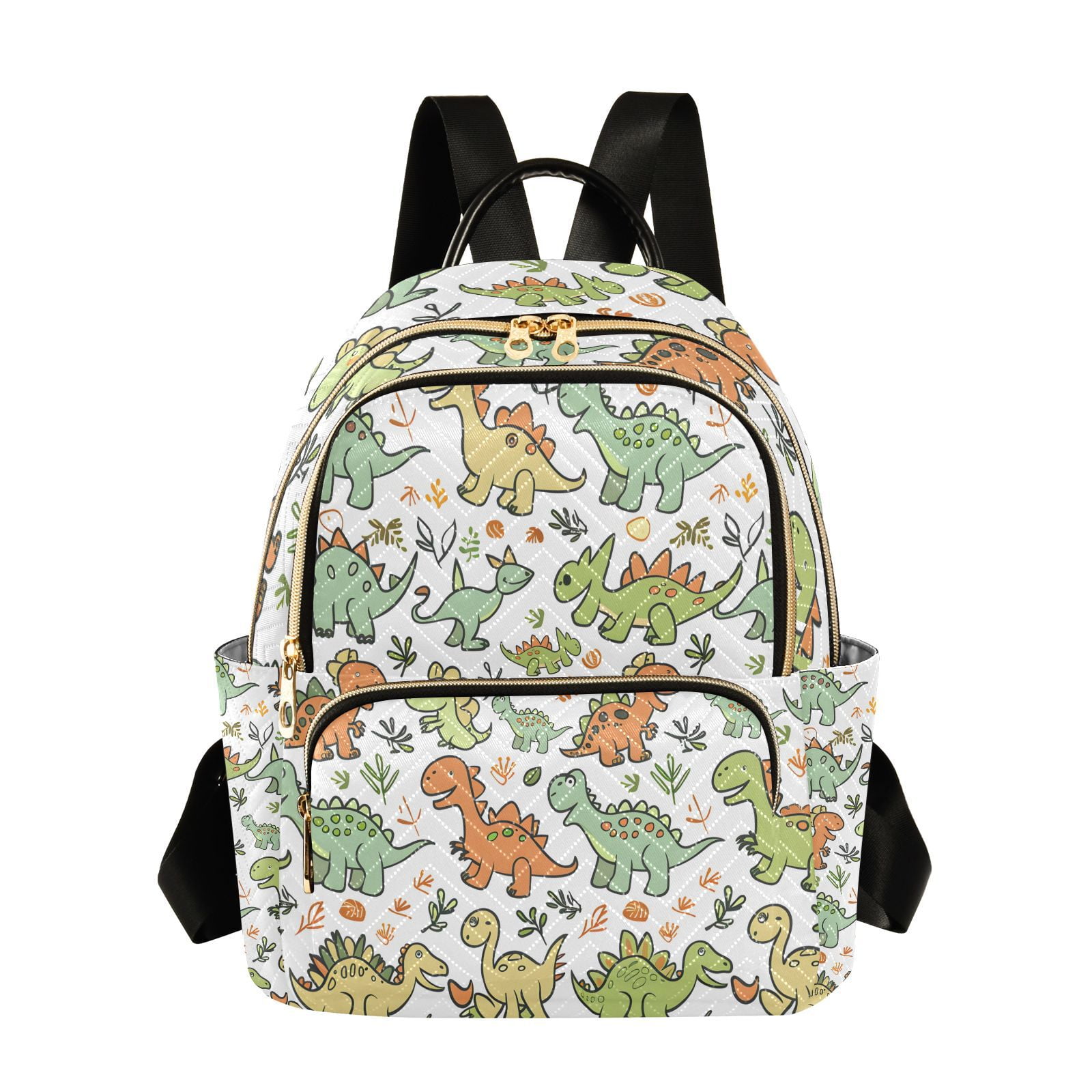 Cartoon Dinosaurs Leaves Travel Laptop Backpack Casual Daypack Lightweight Bookbag Compartment ...