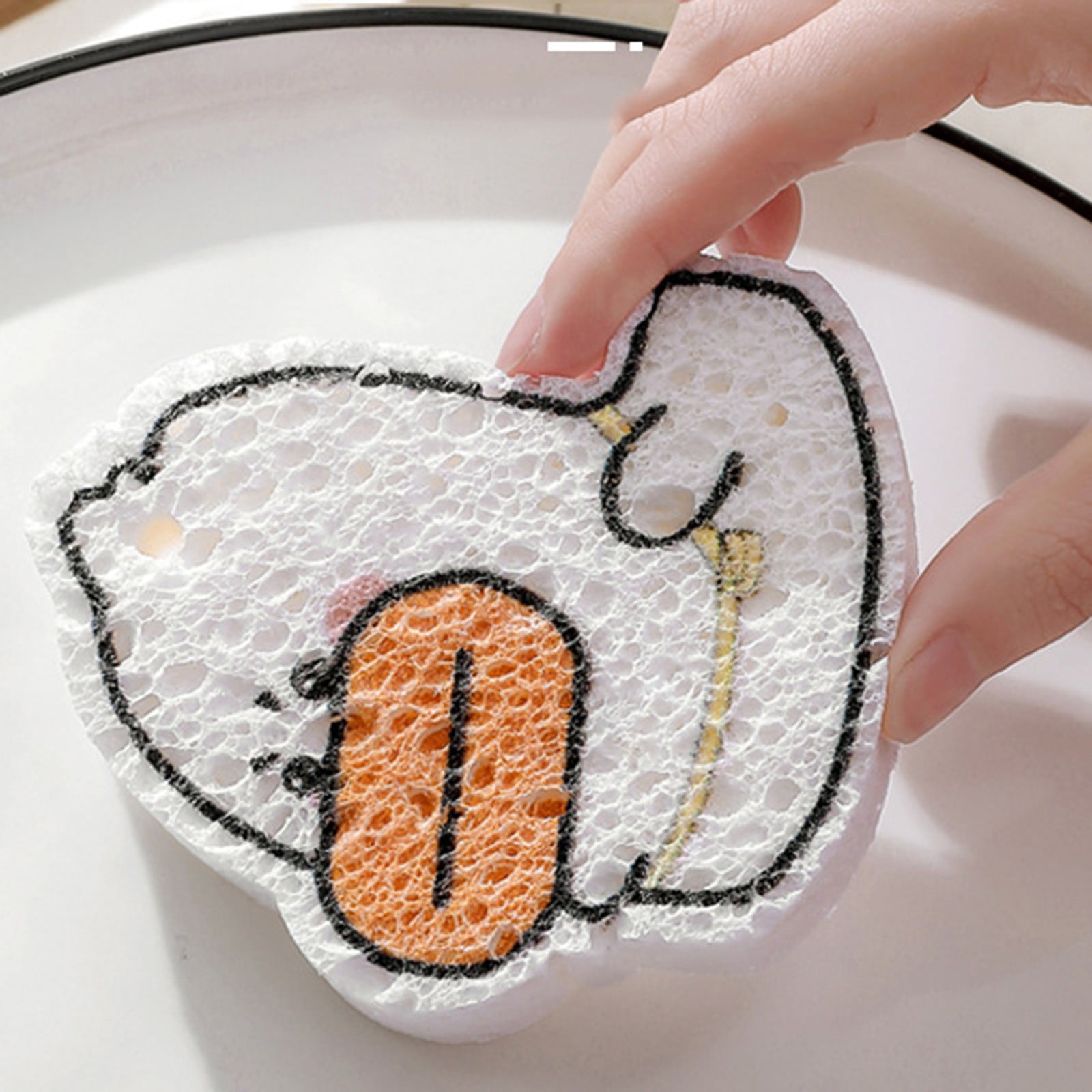 Cartoon Dish Cloth Compressed Sponge Wipe Dishwashing Sponges Rag For ...