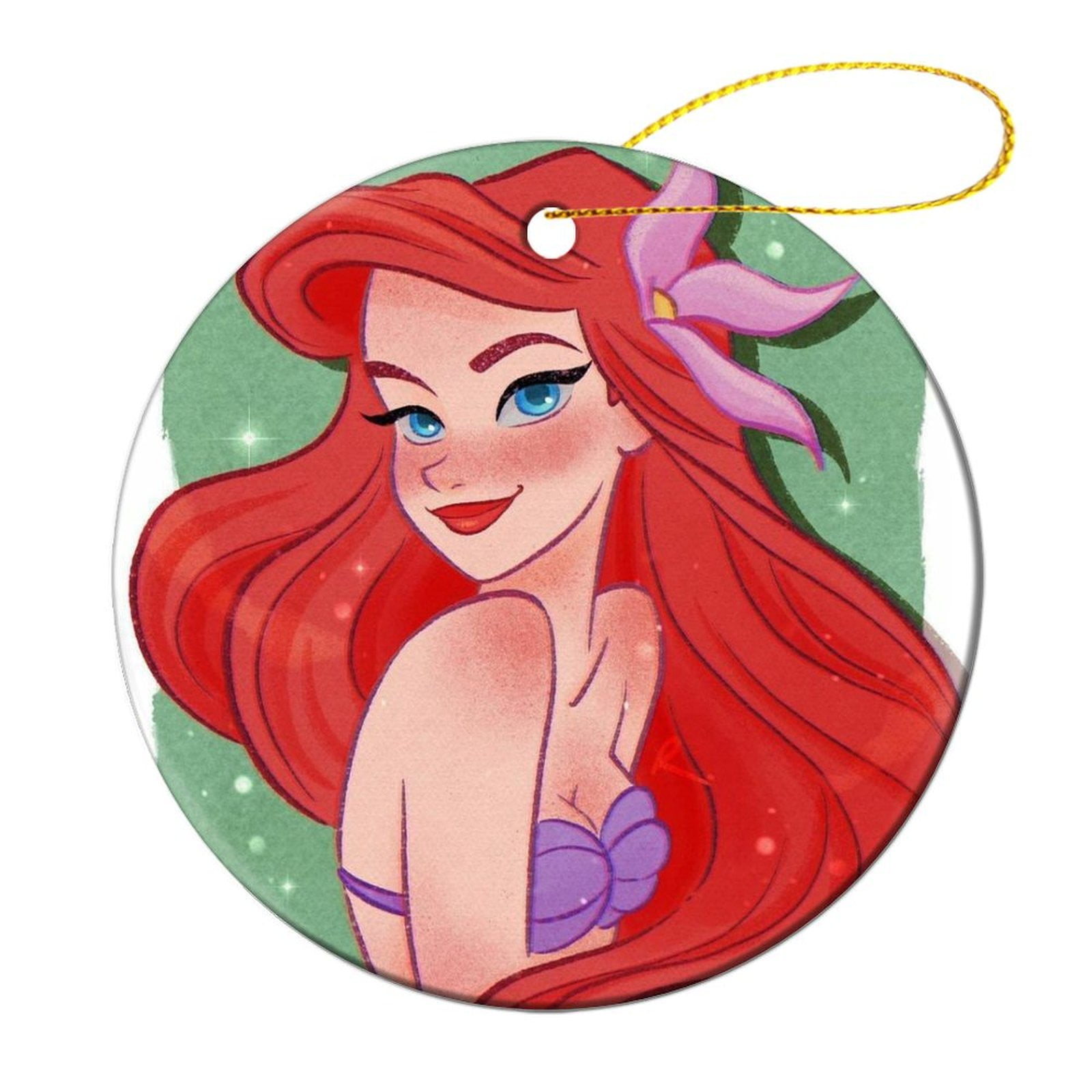 Cartoon Disney Princess The Little Mermaid Ariel Anime Round Christmas ...