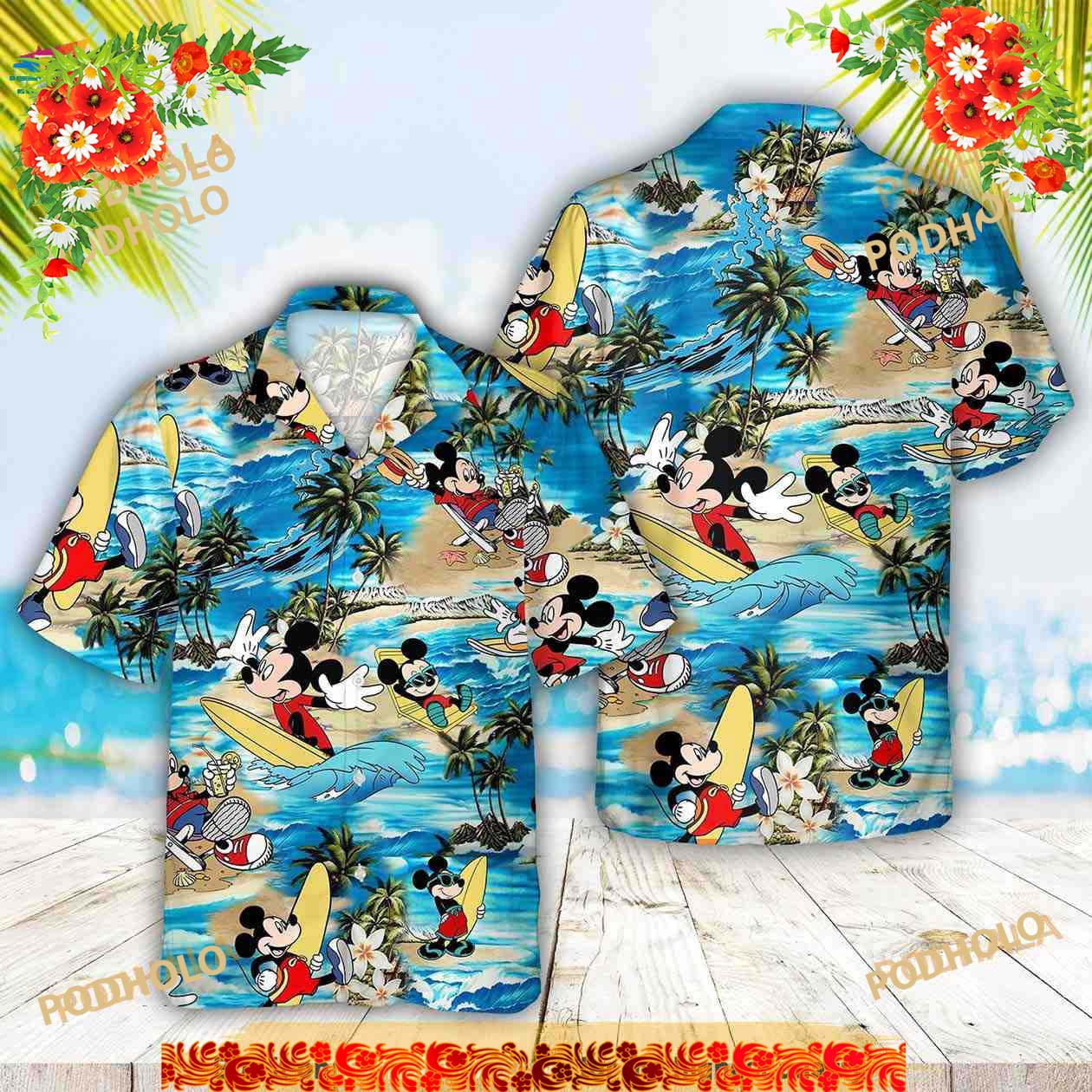 Cartoon Disneyy Mickey Surfing Hawaiian Shirt - Walmart.com