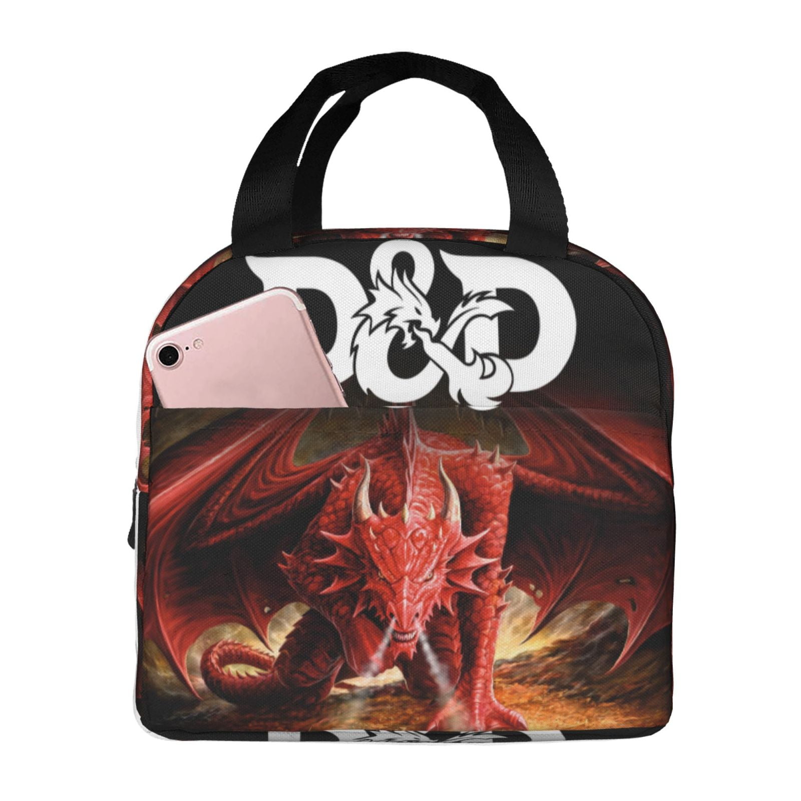 Cartoon Dnd Dungeons And Dragons Lunch Bag Pink Cactus Reusable Lunch ...