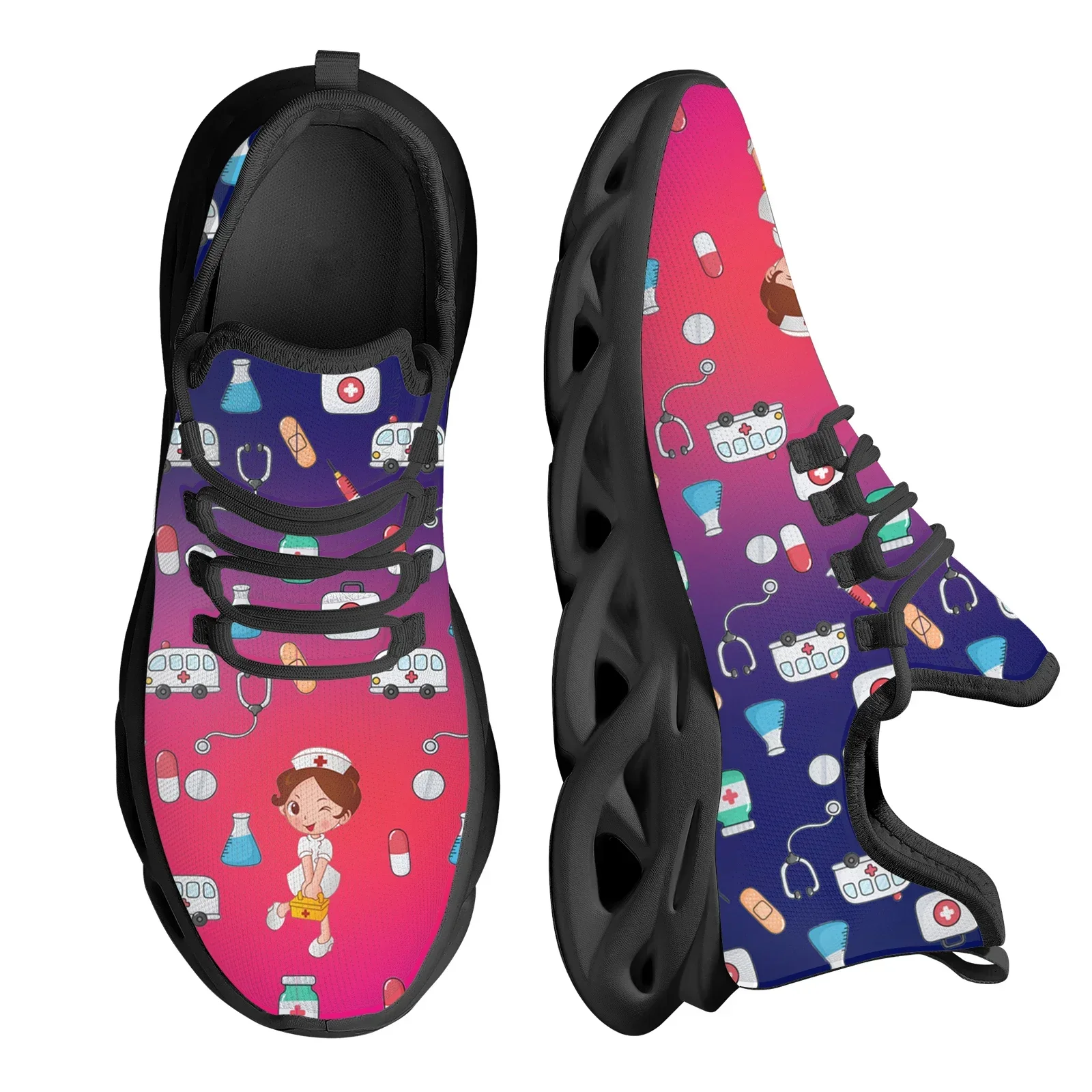 Cartoon Doctor Nurse Shoes for Women Female Flats Shoes Running ...