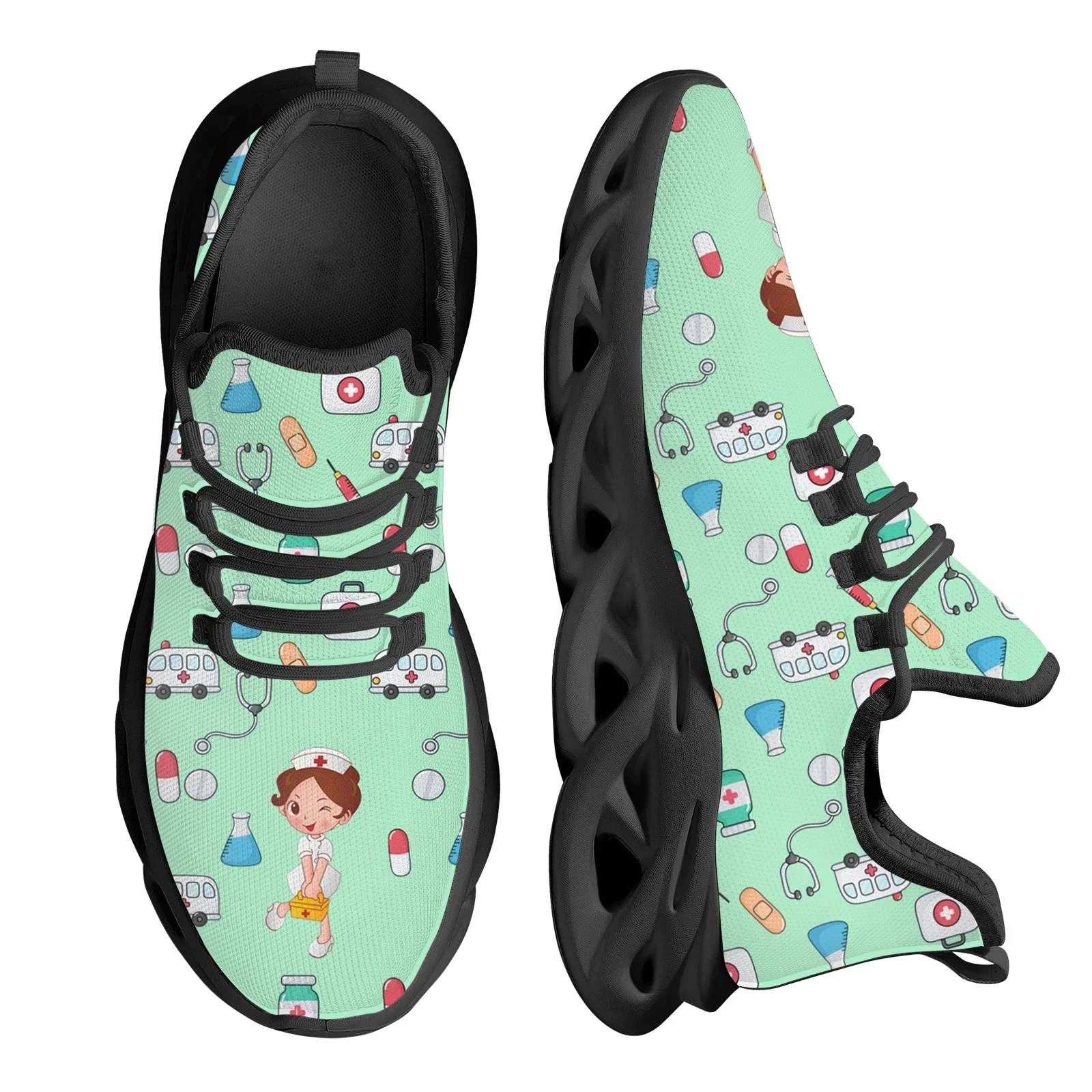Cartoon Doctor Nurse Shoes for Women Female Flats Shoes Running ...