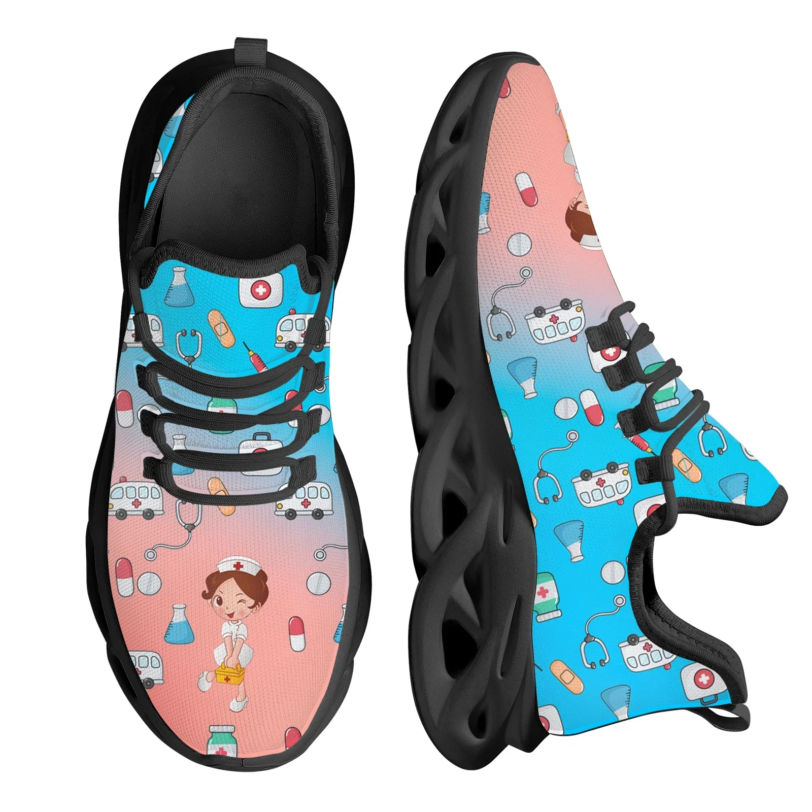 Cartoon Doctor Nurse Shoes for Women Female Flats Shoes Running ...