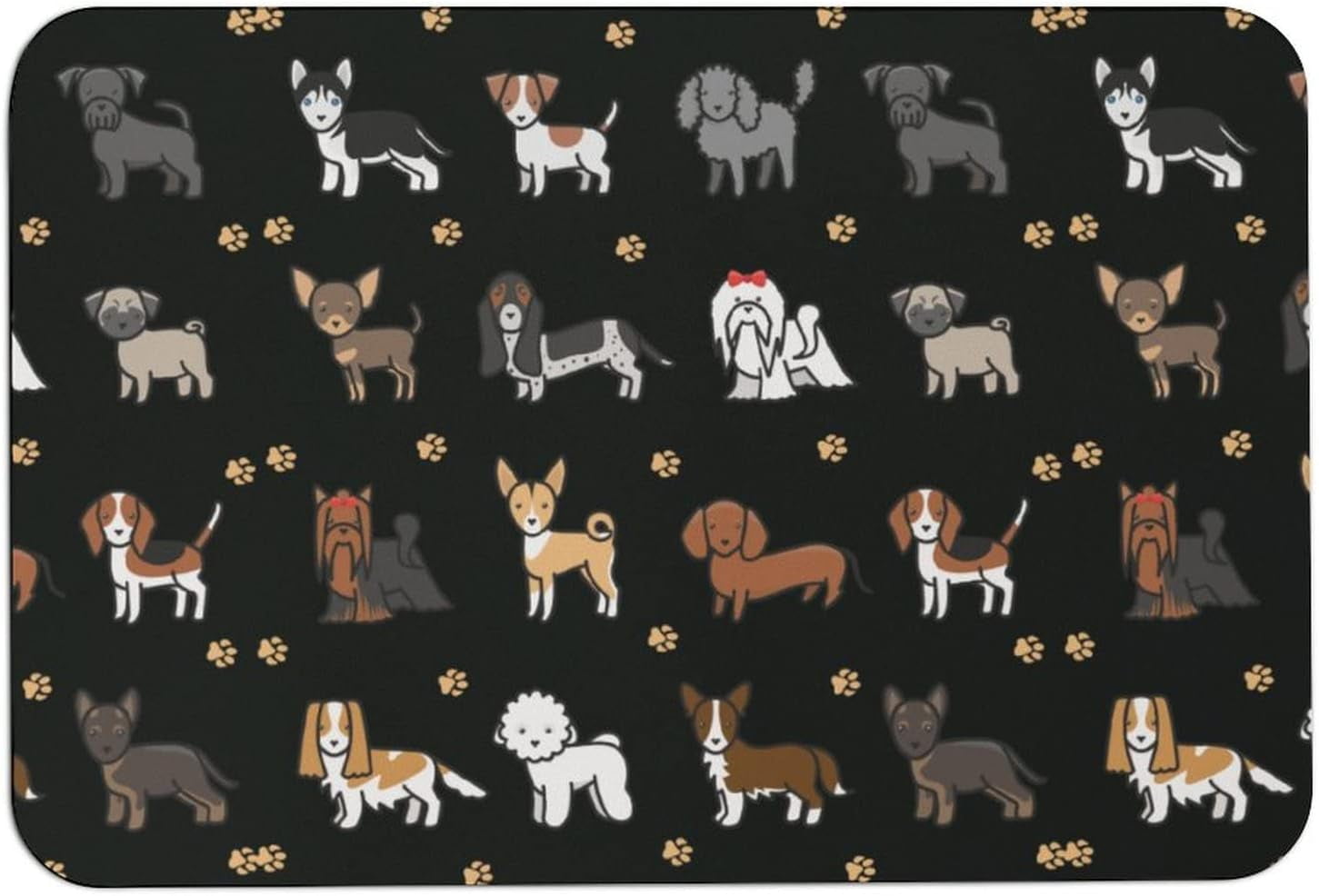 Cartoon Dog Bathroom Floor Mat Super Absorbent Washable Rubber Area Rug ...