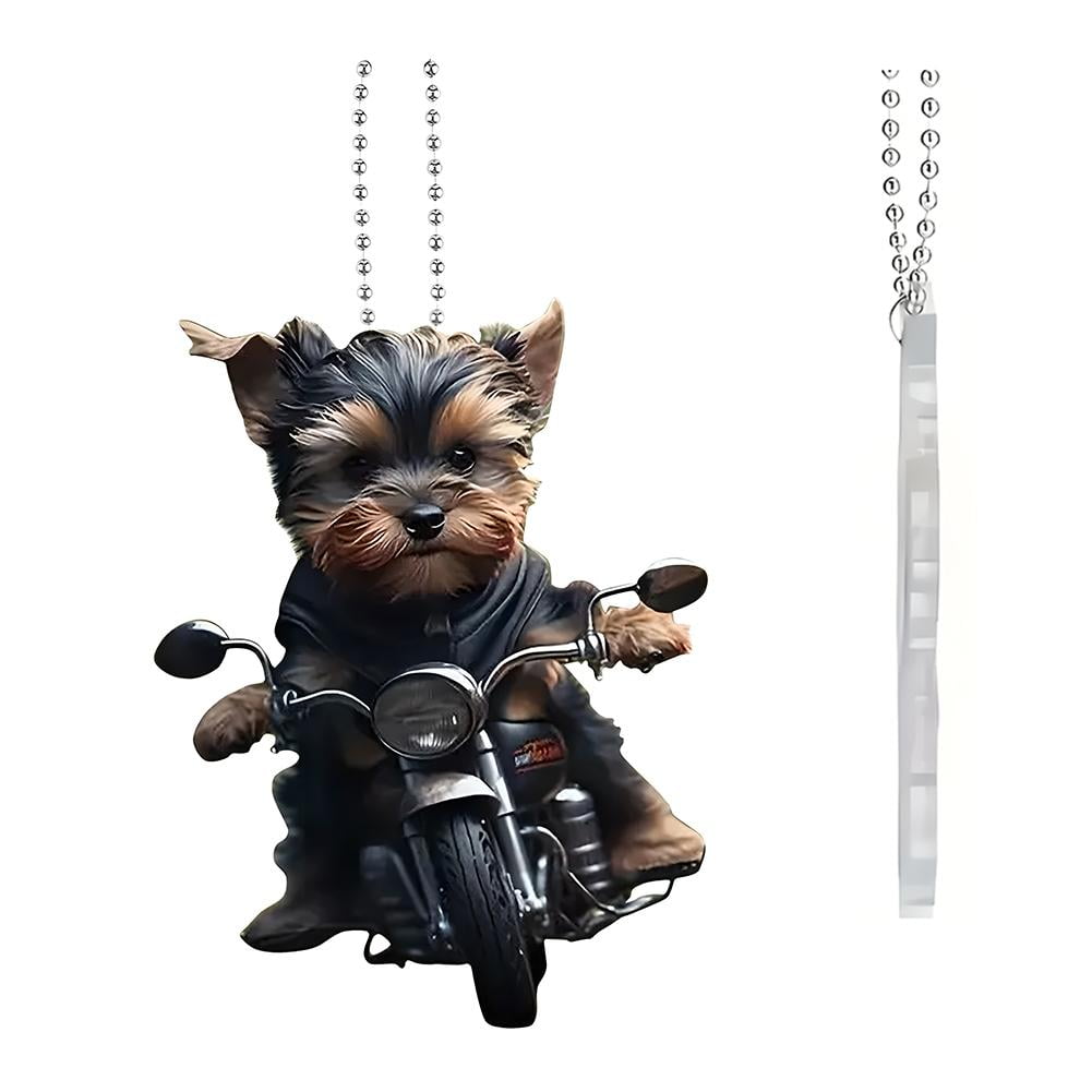 Cartoon Dog Car Ornament, 2D Acrylic Hangable Pendant for Vehicle ...