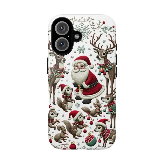 Cartoon Dog Festive Holiday Pattern iPhone Case 17 to 11 Pro Max ...