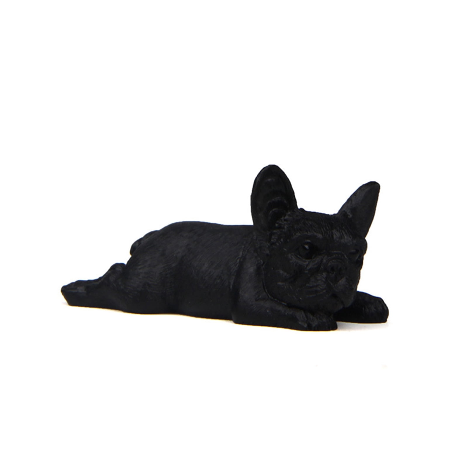 Cartoon Dog Figurine Simulation Miniature Cute Bulldog Resin Craft ...