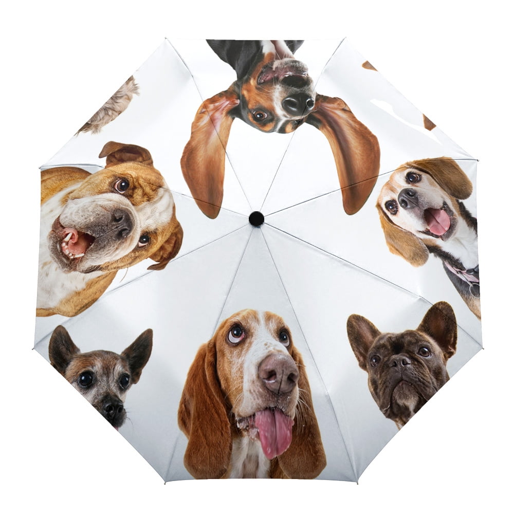 Cartoon Dog Hand Drawn Automatic Umbrella Folding Umbrella Outdoor ...