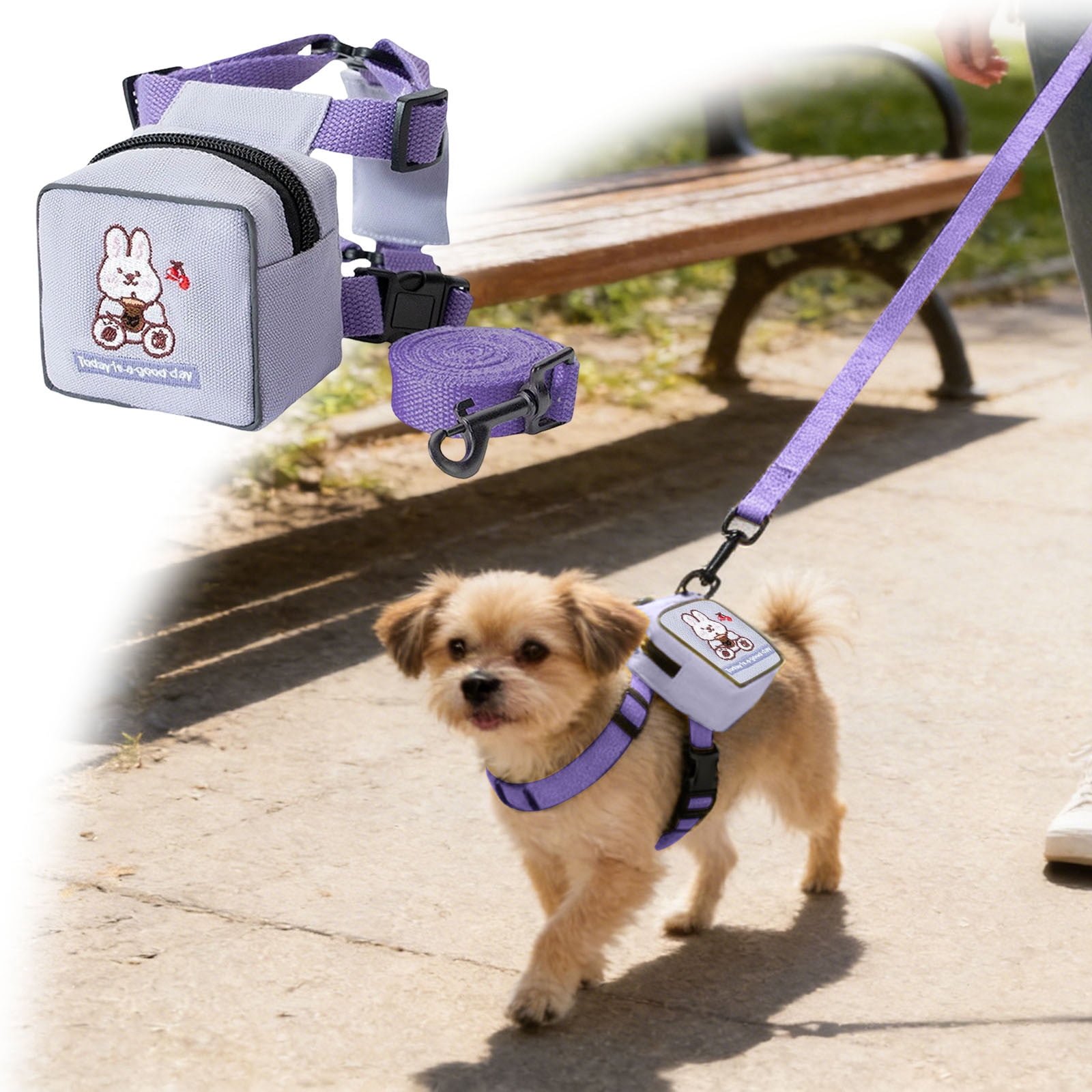 Cartoon Dog Harness with Convenient Pockets and Included Leash for ...