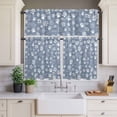 Cartoon Dog Paw on Blue Curtain Tier and Valance Set 3 Piece,Abstract ...