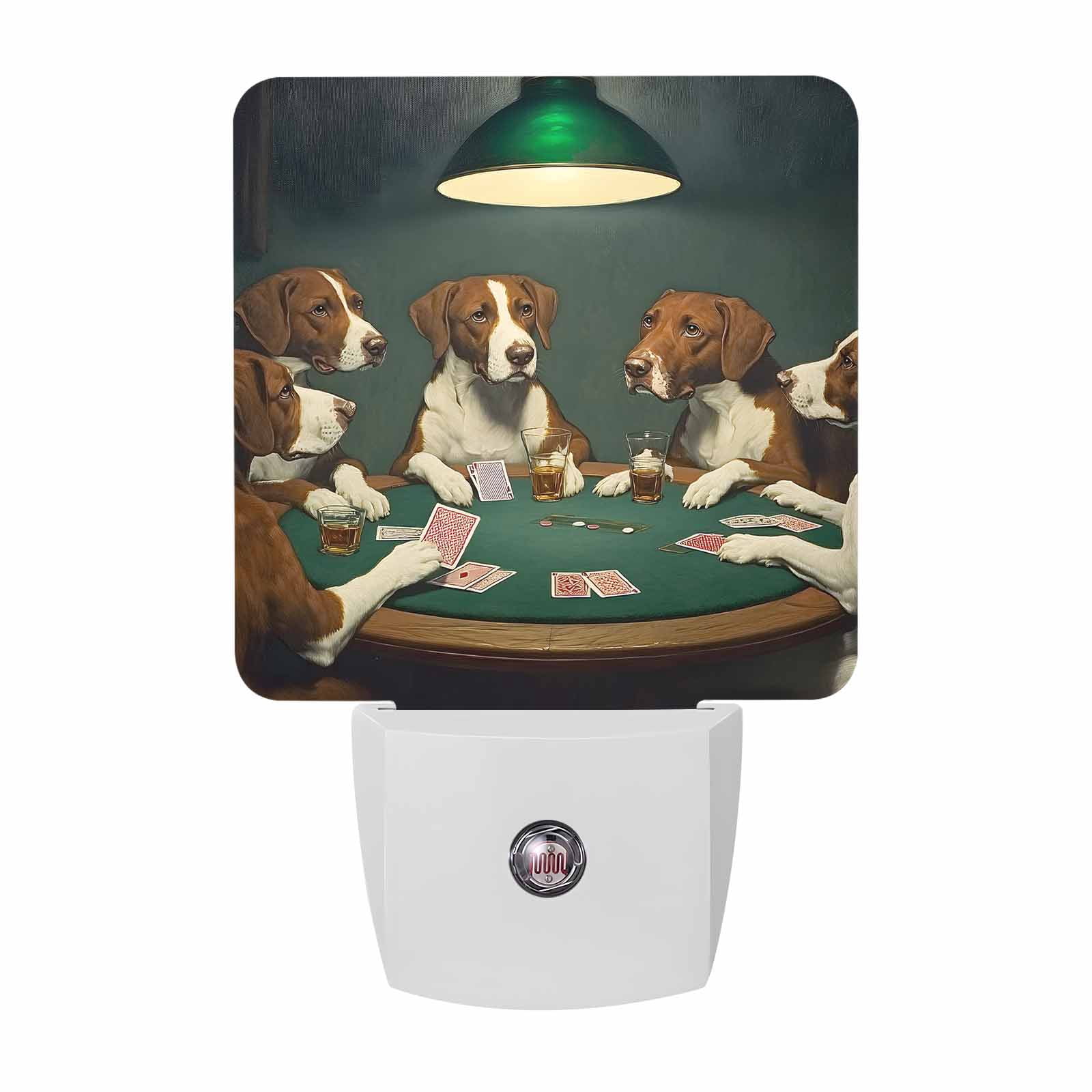 Cartoon Dog Playing Cards Plug-in LED Night Lights Poker Games Auto ...