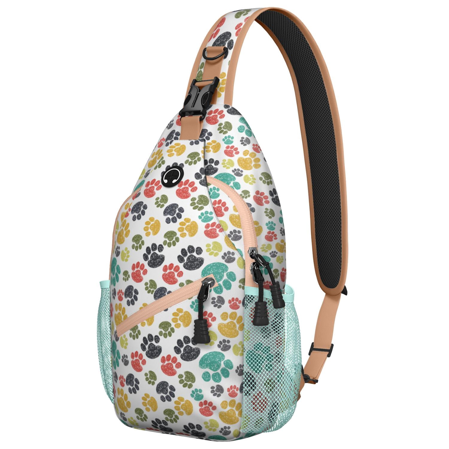 Cartoon Dog Print Sling Backpack for Women Men, Funny Puppy Pattern ...