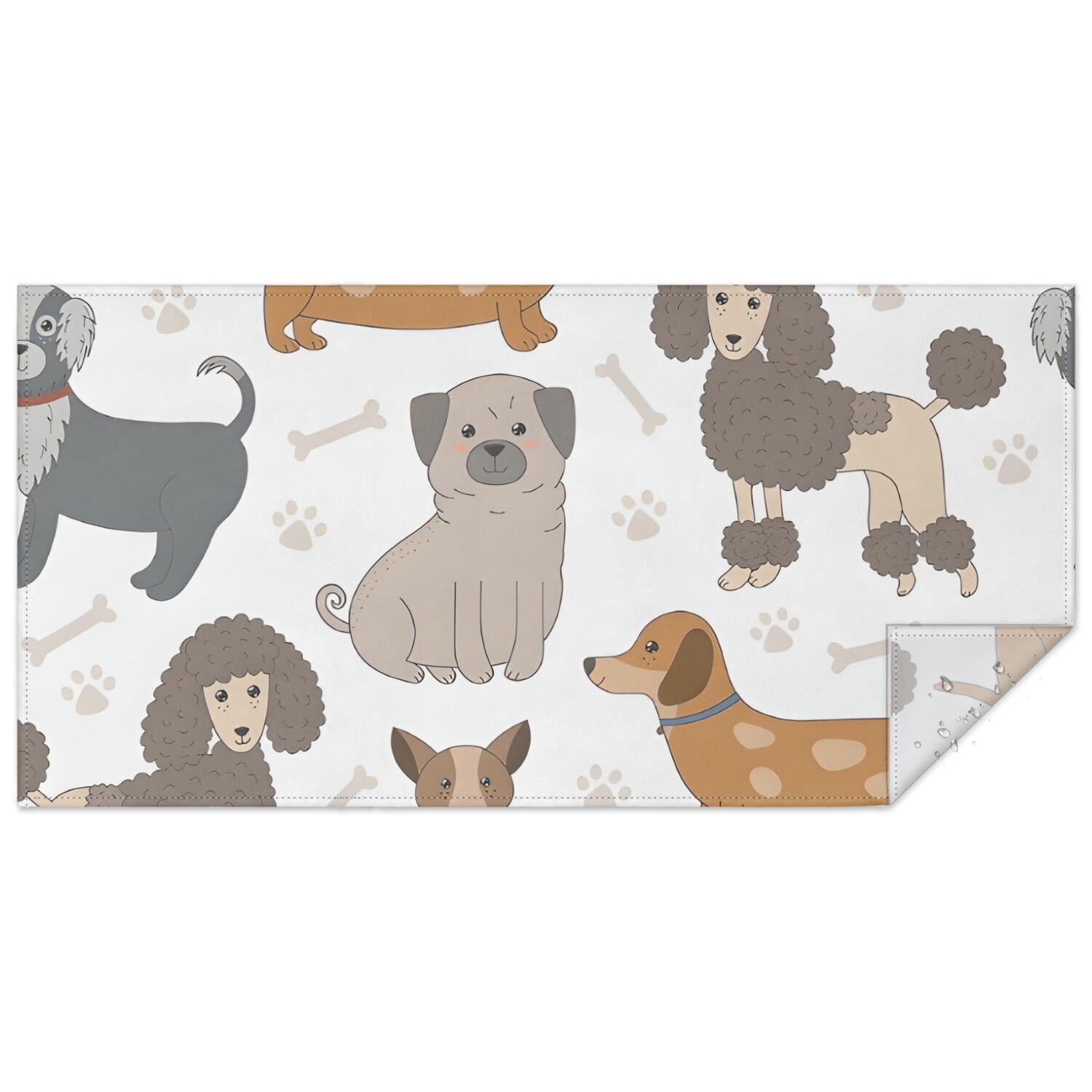 Cartoon Dog Rectangle Tablecloth 60"x120",Waterproof Polyester ...