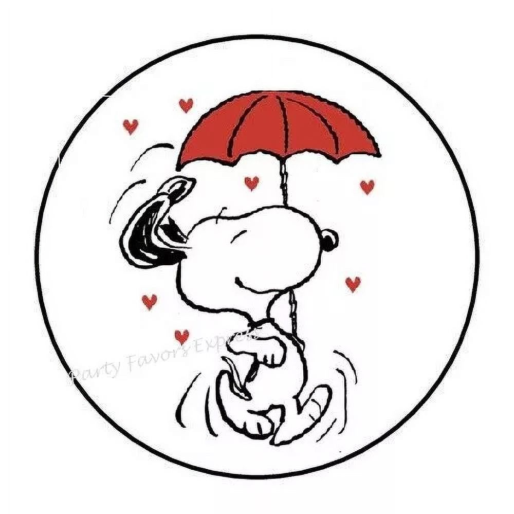 Cartoon Dog Red Umbrella Stickers Party Favors Phone Decal Water Bottle ...
