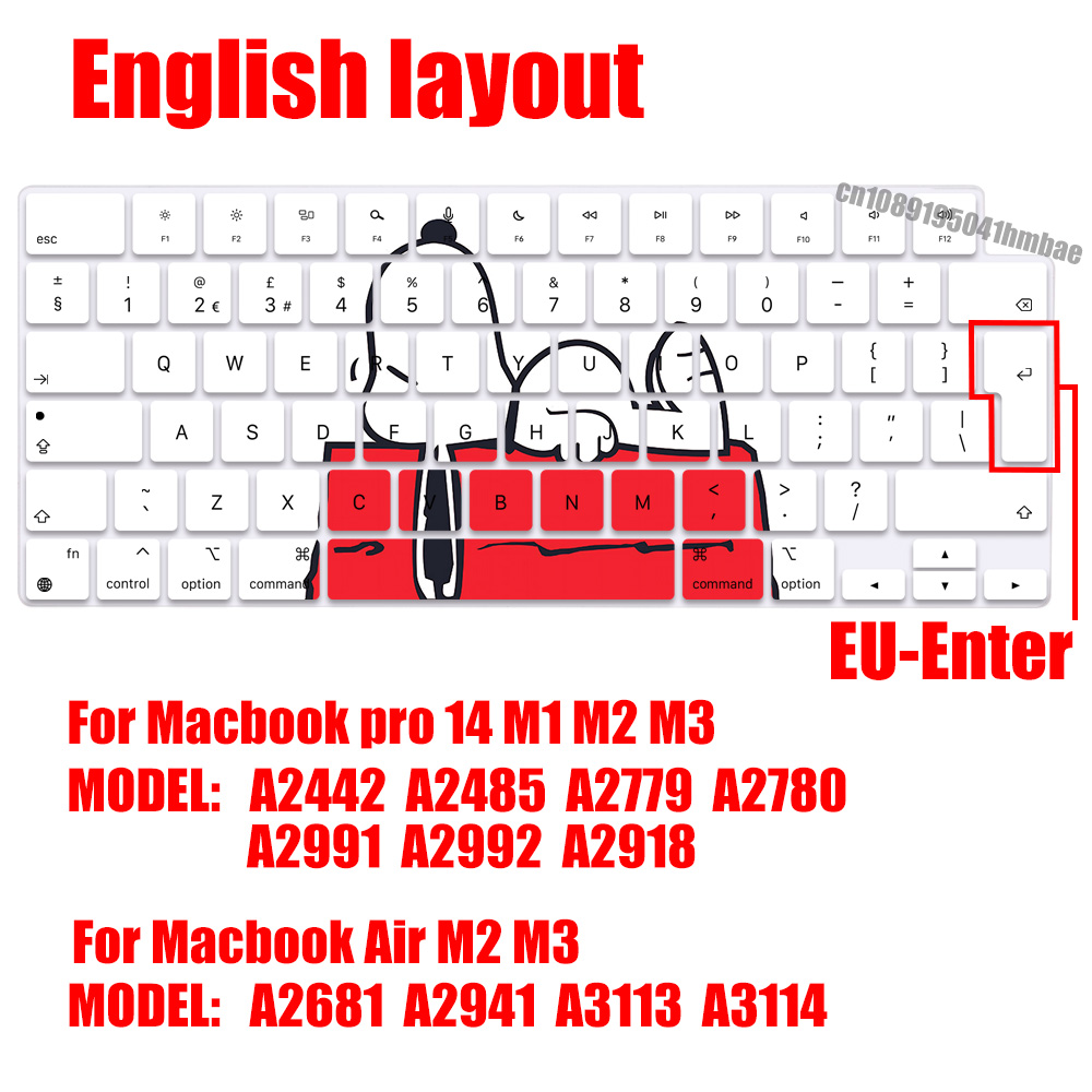 Cartoon Dog S-Snoopys EU Layout Soft Silicone Keyboard Cover for ...
