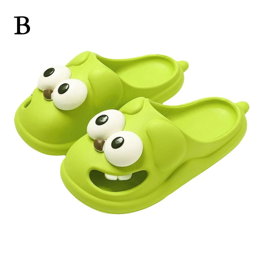 Cartoon Dog Slippers with Hole Ventilation Holes Funny Cute 3D Big Eye ...