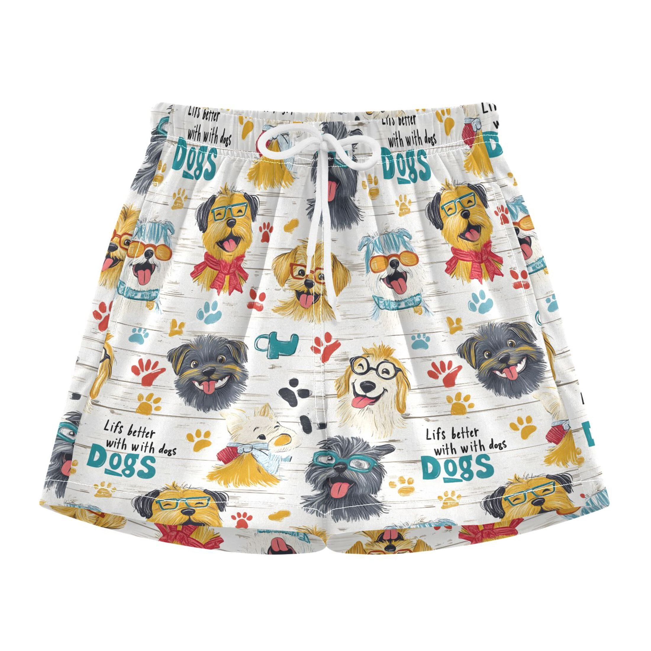 Cartoon Dog Swim Trunks Quick Drying Bathing Suit Summer Shorts ...