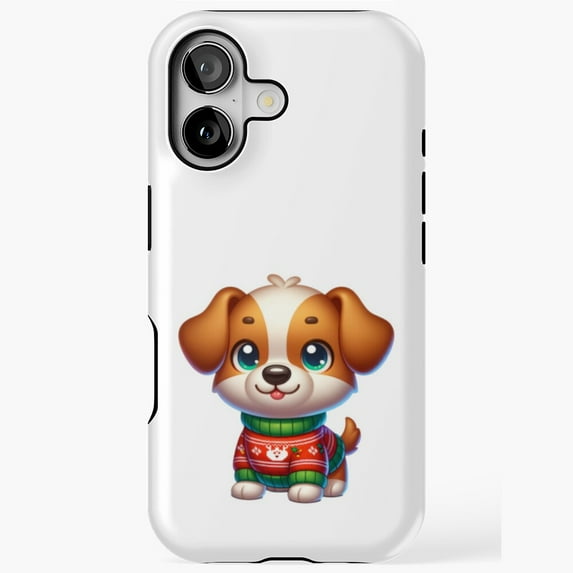 Cartoon Dog Xmas Sweater Art Case for iPhone 11 12 13 14 15 16 17 Pro ...