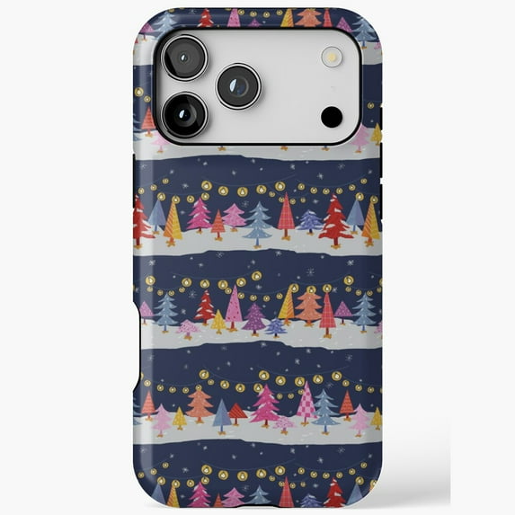 Cartoon Dog Xmas Tree Holiday Fun Case for iPhone 11 12 13 14 15 16 17 ...