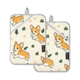 Cartoon Dogs Daisies Leaves Pot Holder Heat Resistant Mat Oven Hot Pads ...